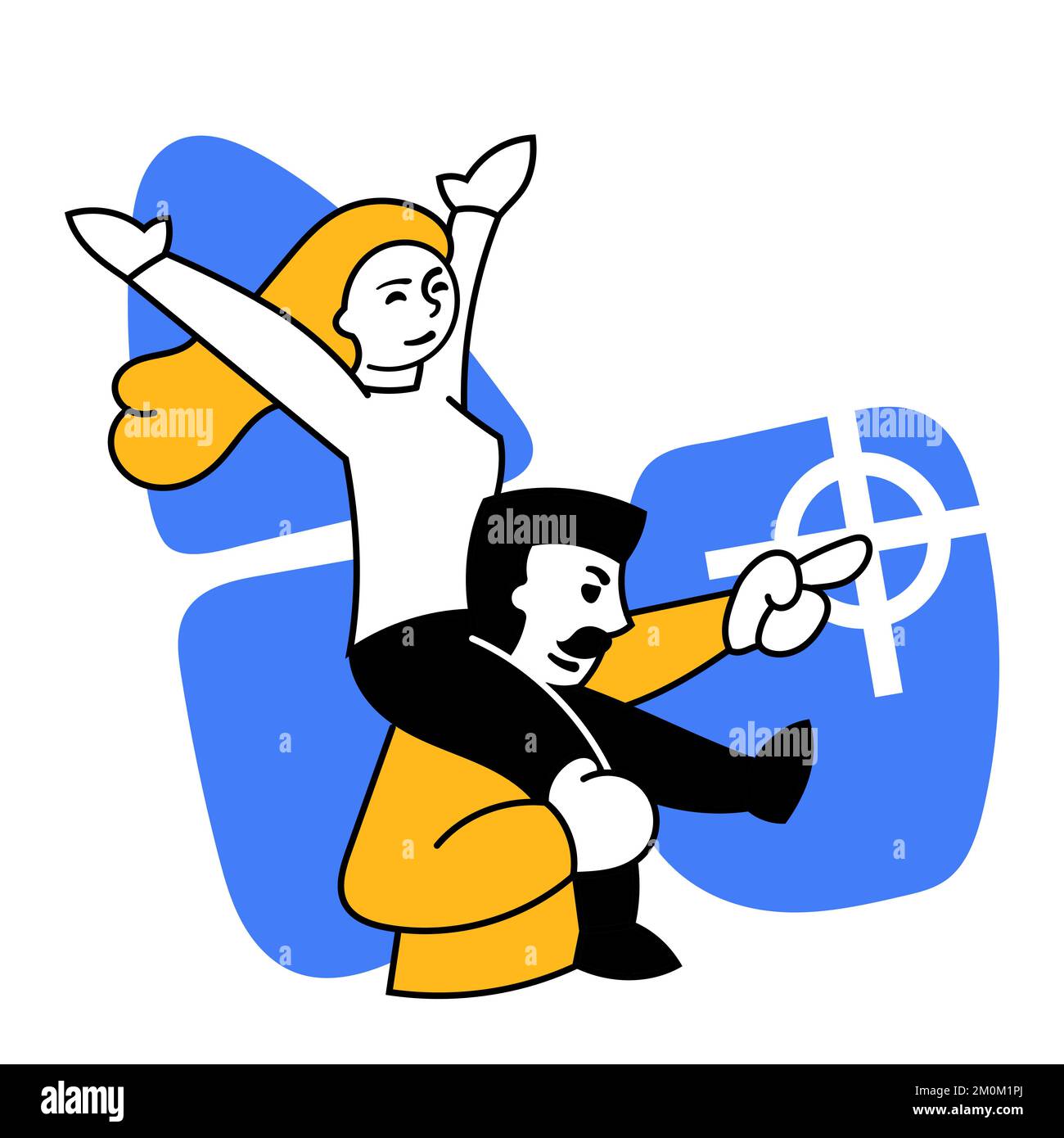 Support and assistance. Vector illustration. Employees working together ...