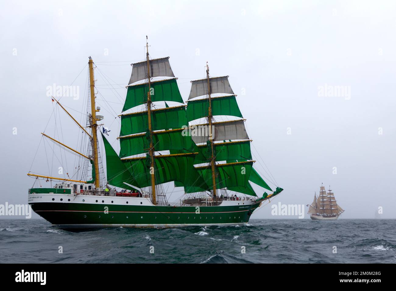 German tall ship Alexander von Humboldt II under grey skies Stock Photo ...