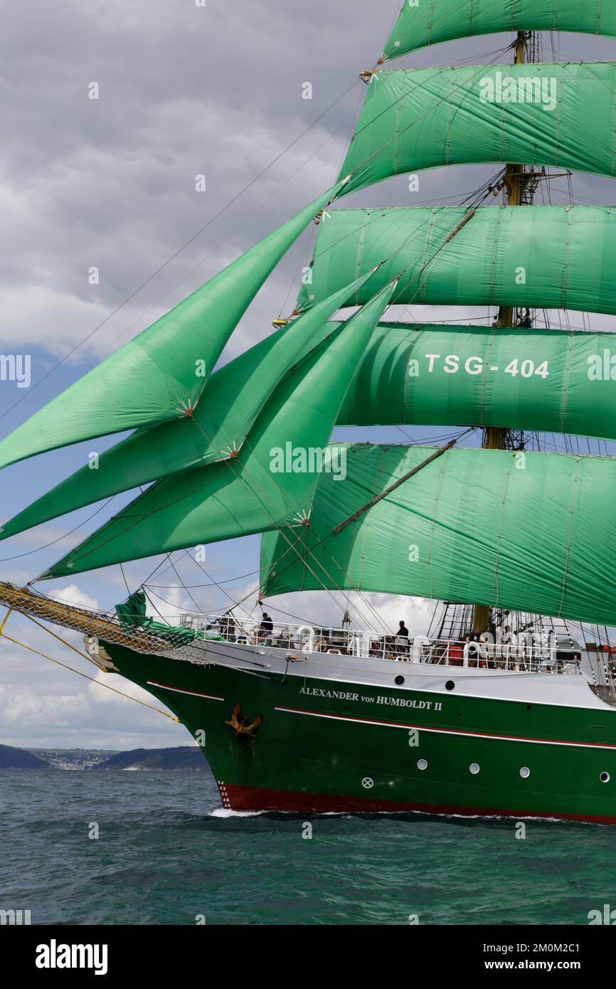 German tall ship Alexander von Humboldt II in Torbay, 2016 Stock Photo ...