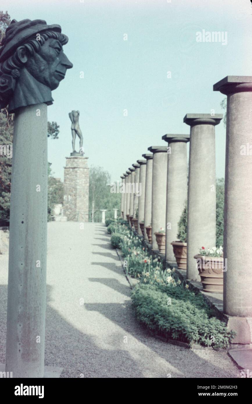 The centre terrace with Poseidon and the sun singer at the Millesgarden ...
