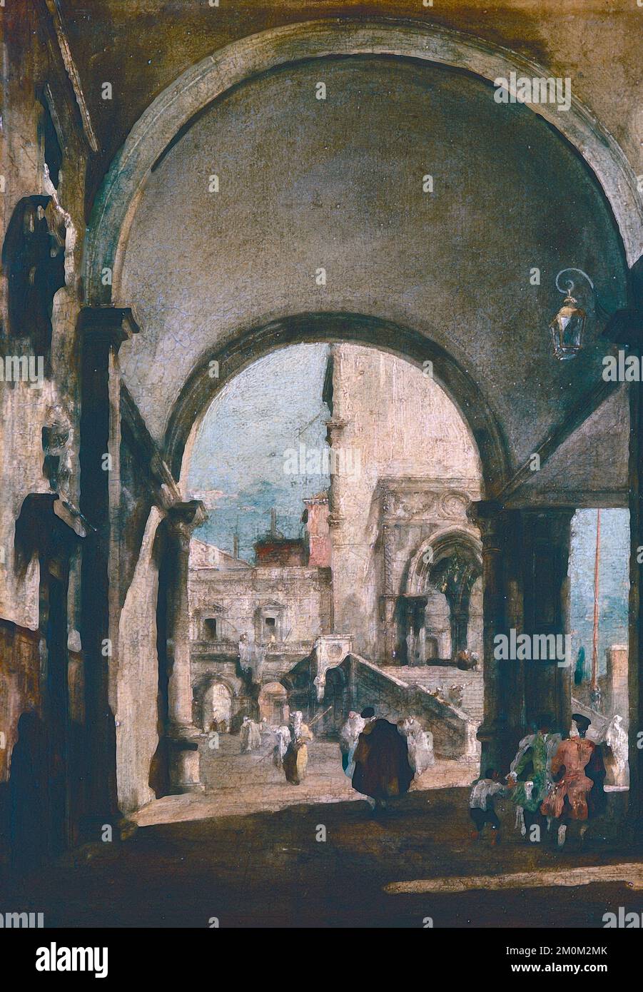 An Architectural Caprice, painting by Italian artist Francesco Guardi ...