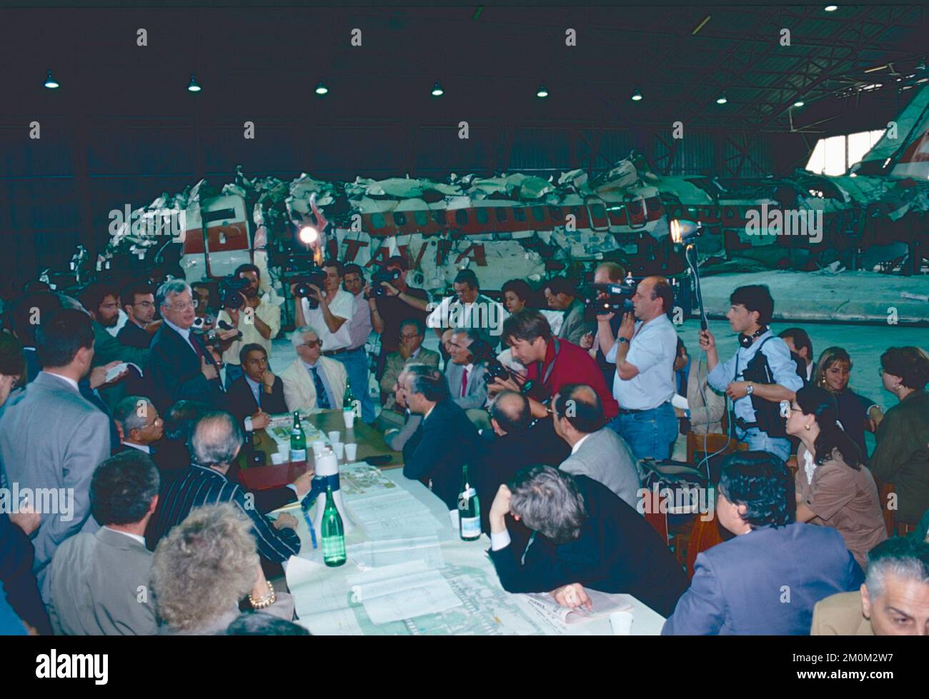 Italian Ustica Massacre Commission outside the hangar with the rest of ...