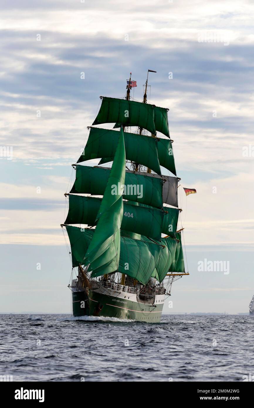 German tall ship Alexander von Humboldt II from ahead Stock Photo - Alamy