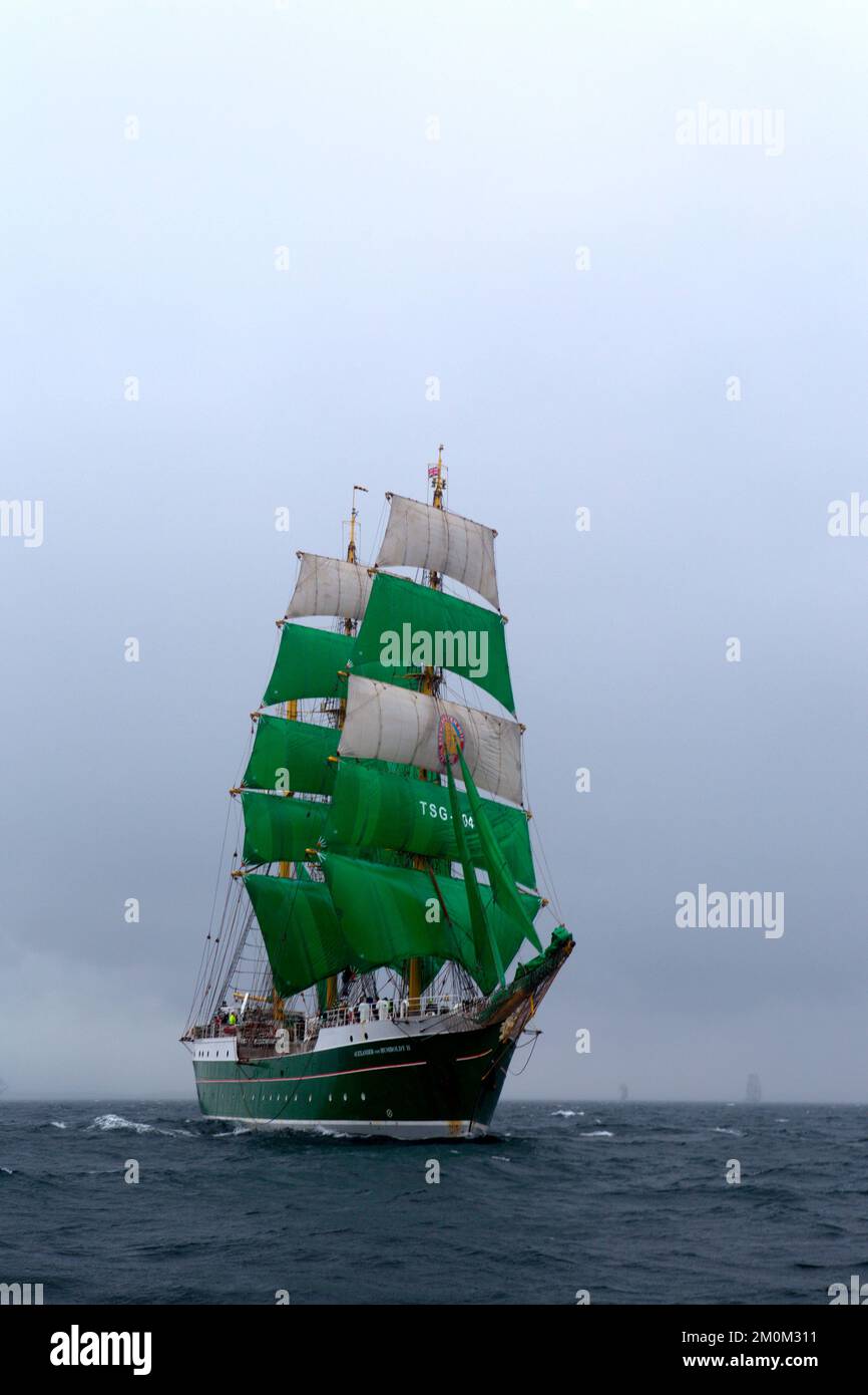 German tall ship Alexander von Humboldt II under sail Stock Photo - Alamy
