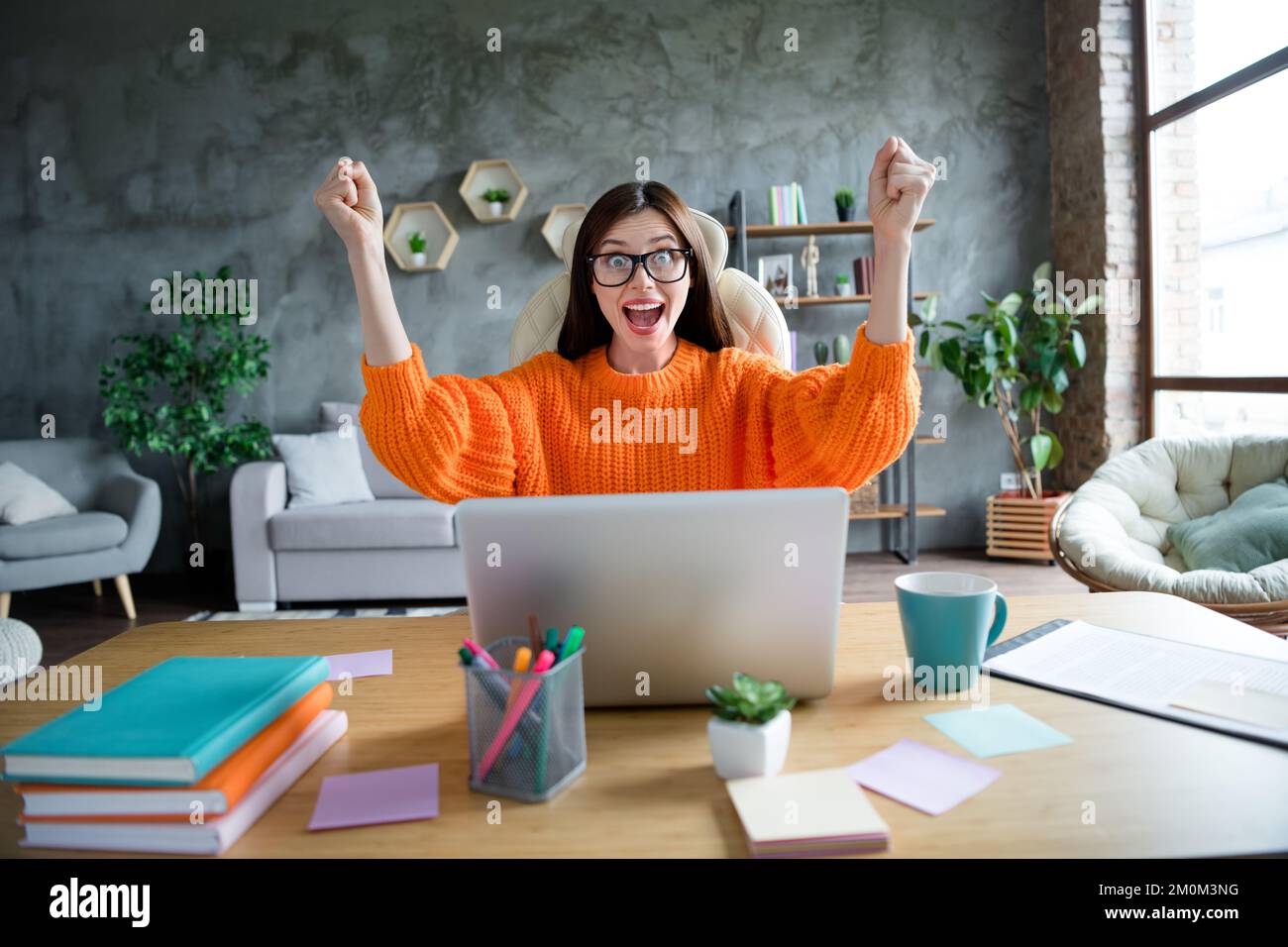 Photo of excited crazy positive girl seo hr secretary rejoice ...