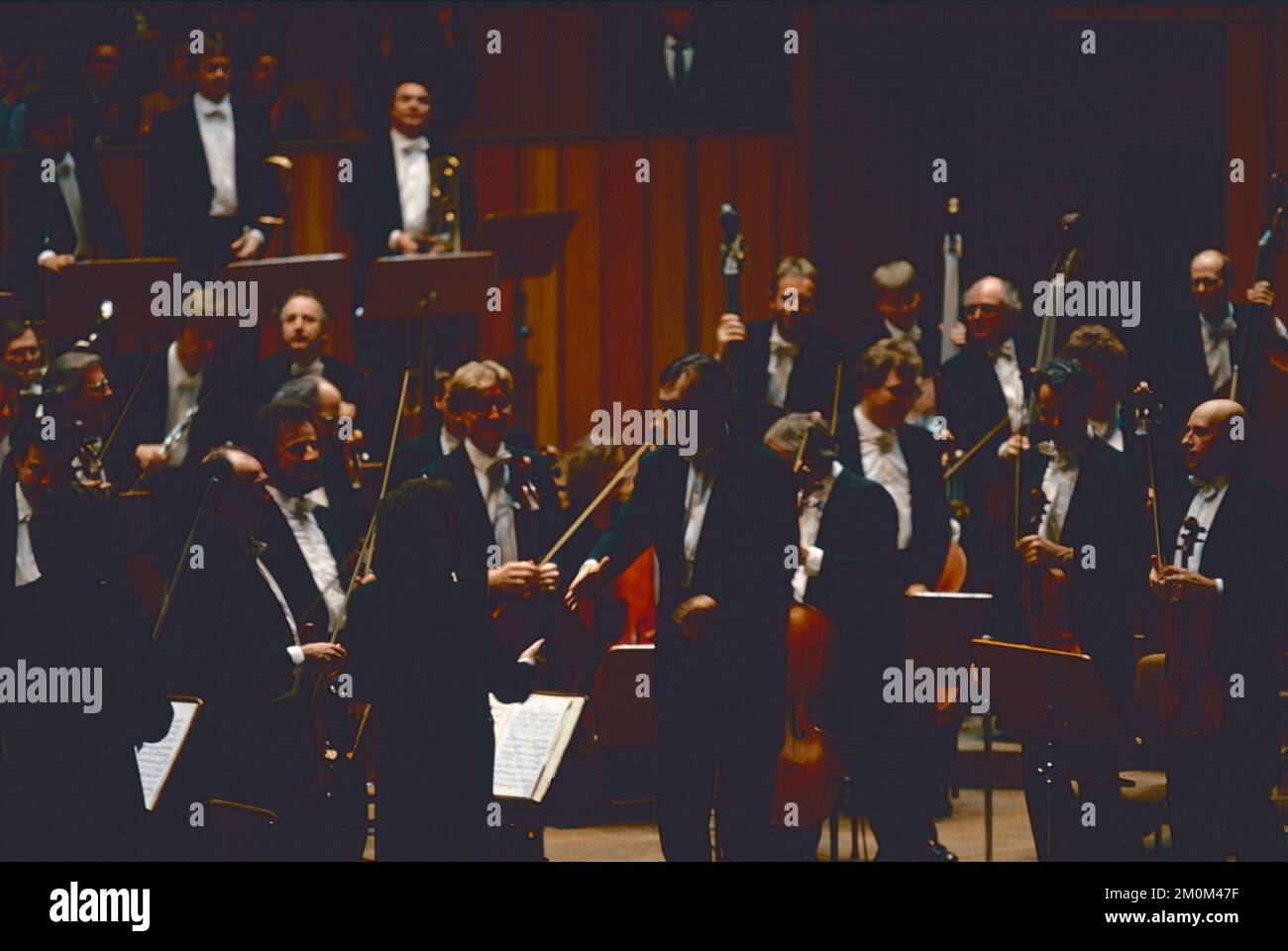 Italian conductor Claudio Abbado and the Berlin Philharmonic Orchestra ...