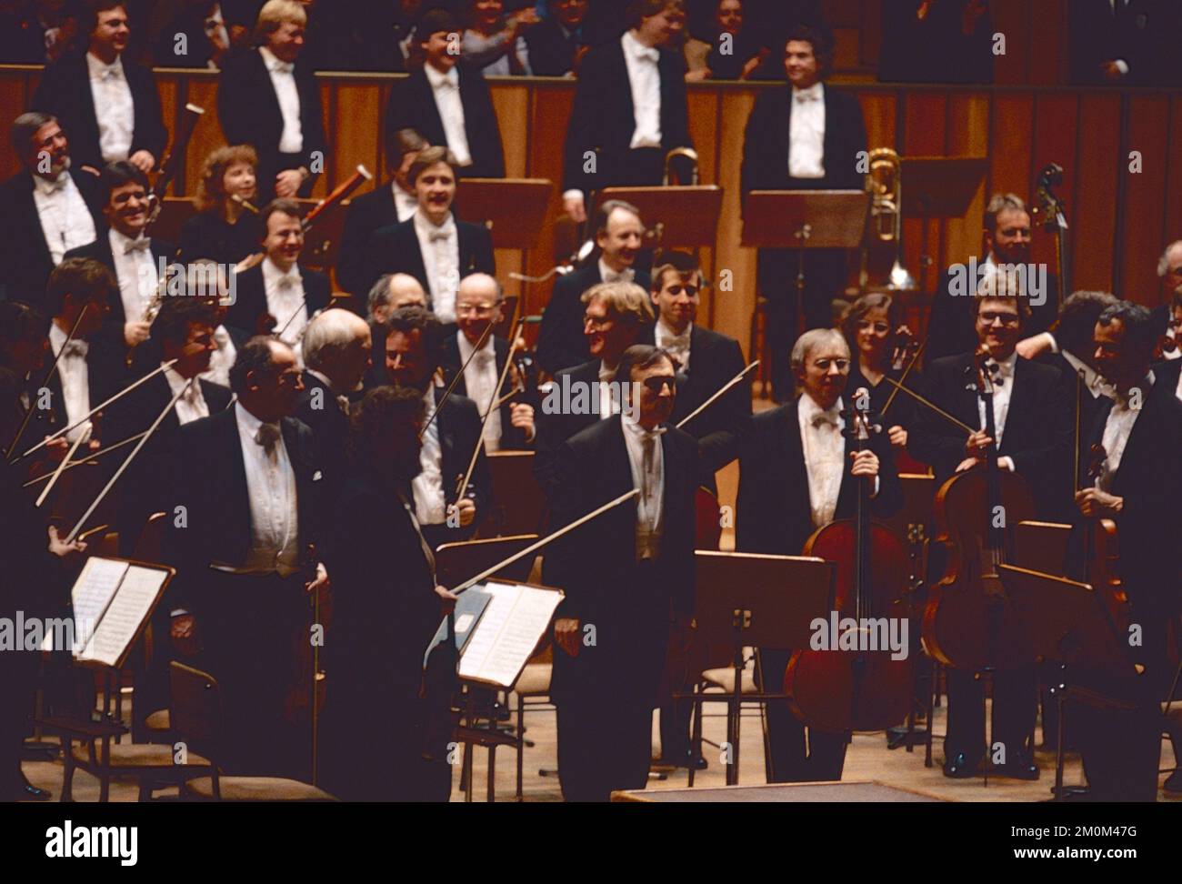 Italian conductor Claudio Abbado and the Berlin Philharmonic Orchestra ...