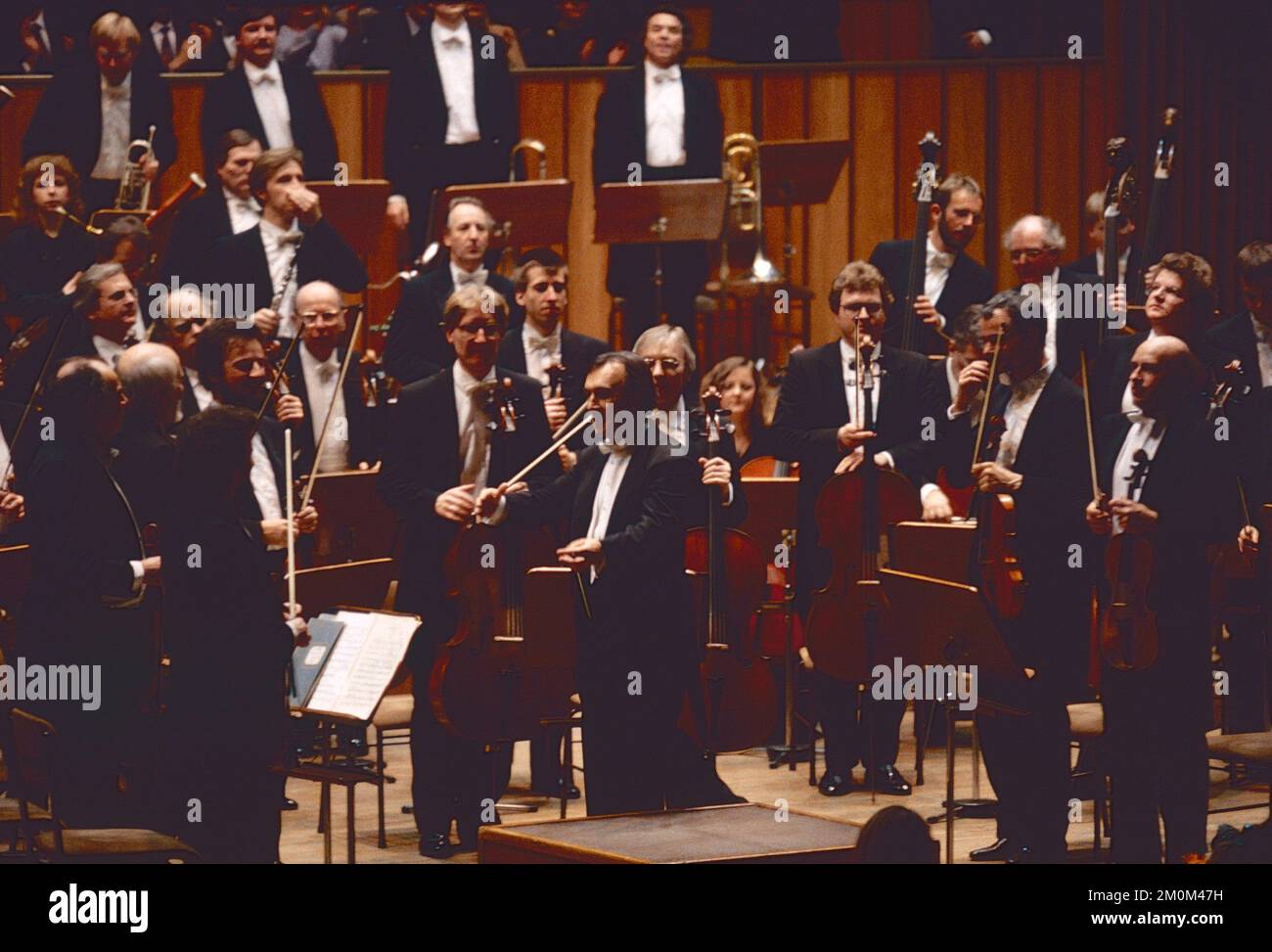 Italian conductor Claudio Abbado and the Berlin Philharmonic Orchestra ...