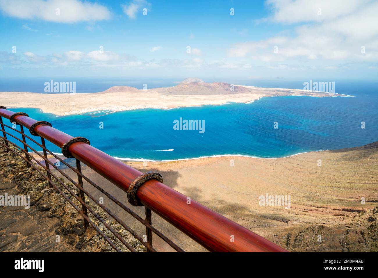 Graciosa island seen from Miraror del Rio viewpoint on Lanzarote Island ...
