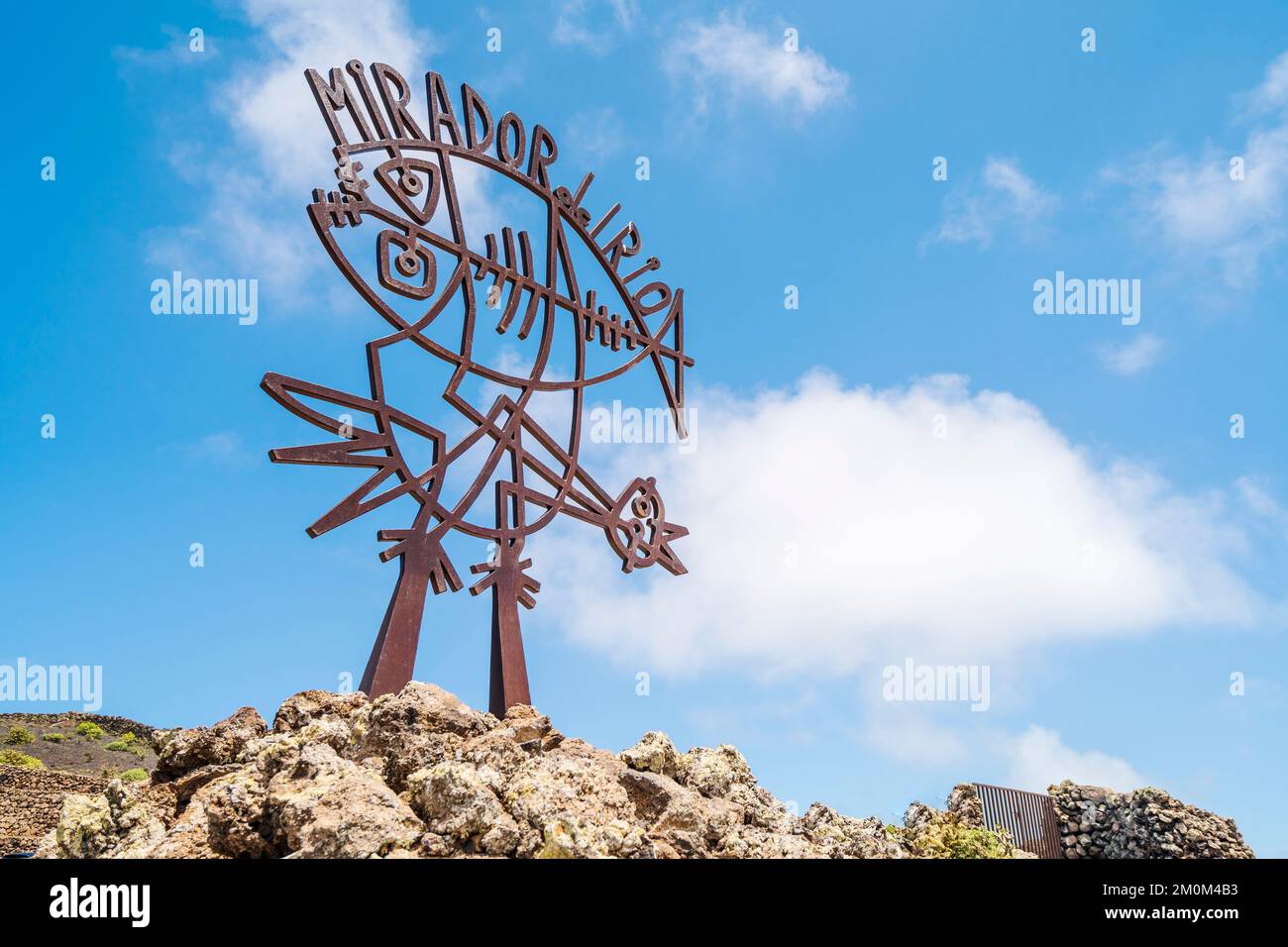 Mirador del Rio sign announcing the famous viewpoint designed by Cesar ...