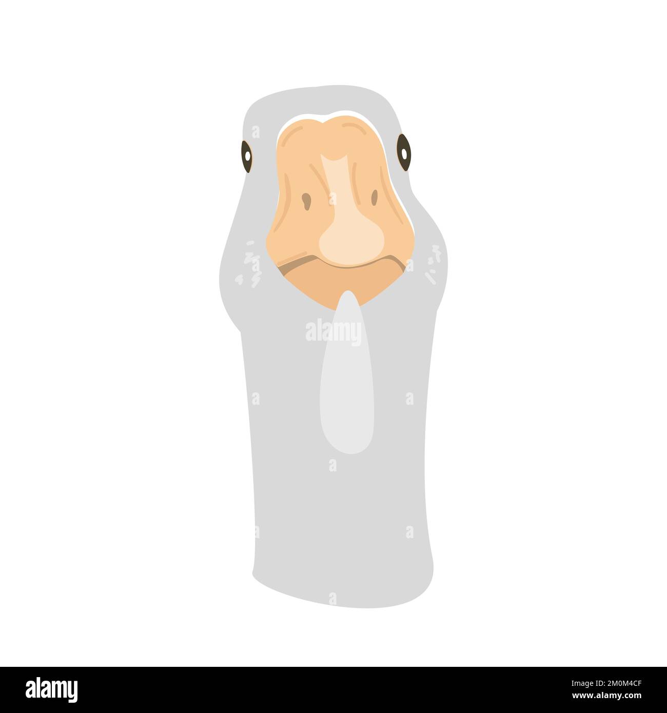 Goose head cartoon vector illustration isolated on white. Flat style ...