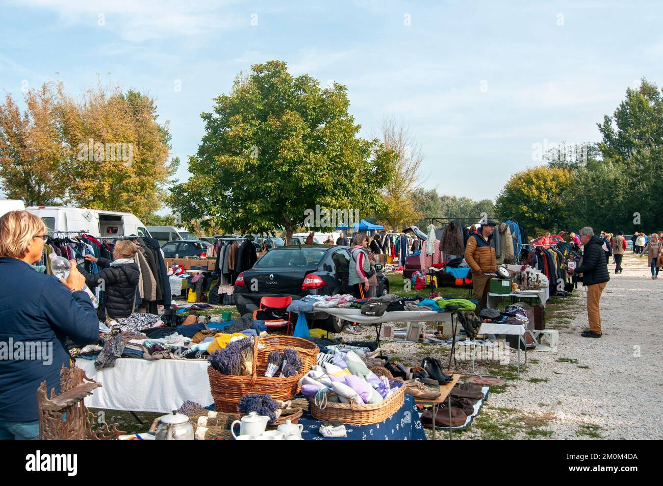 outdoor Flea Market, Siofok, Somogy County, south shore of Lake Balaton ...