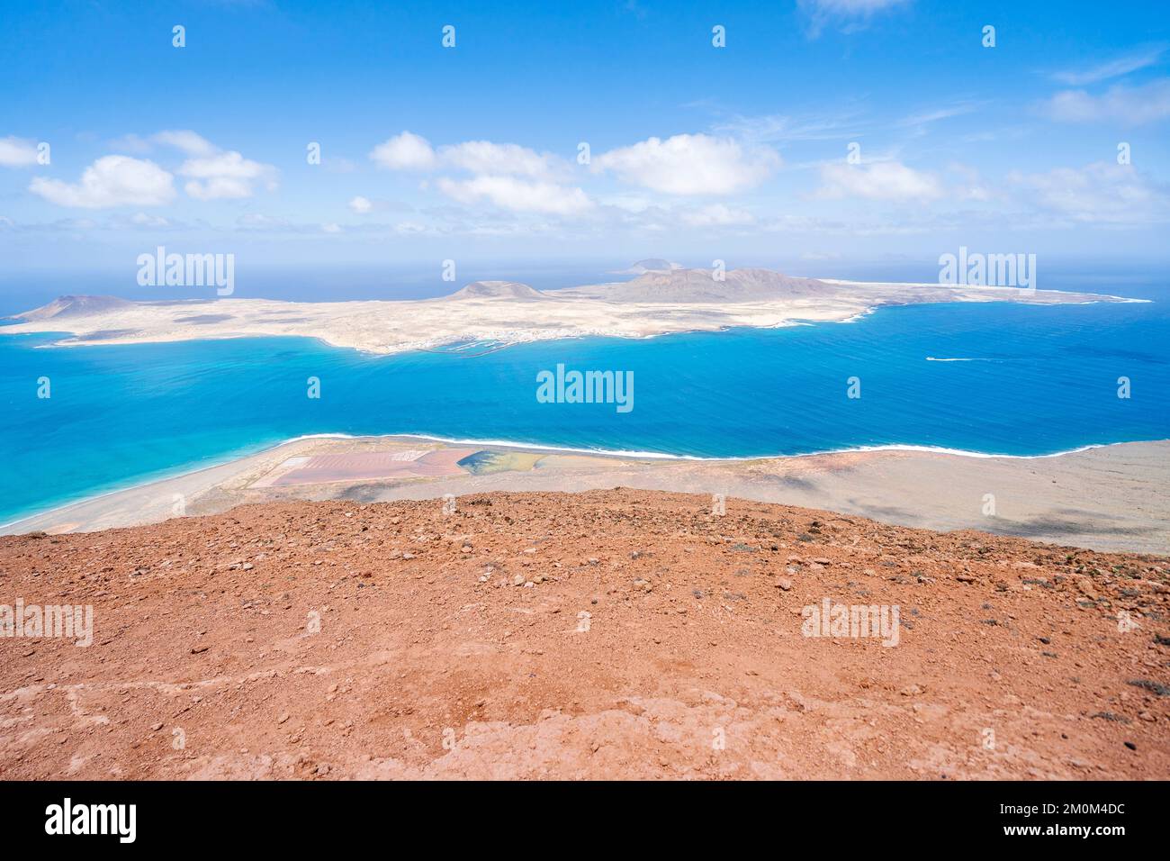 Graciosa island seen from Miraror del Rio viewpoint on Lanzarote Island ...