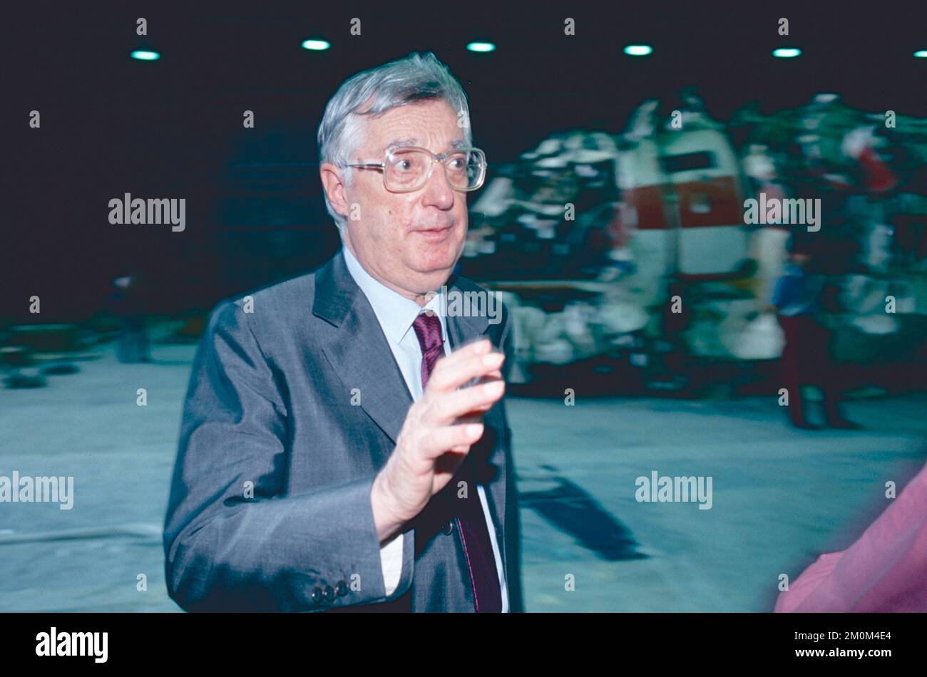 Italian politician Libero Gualtieri in the hangar with the rest of the ...