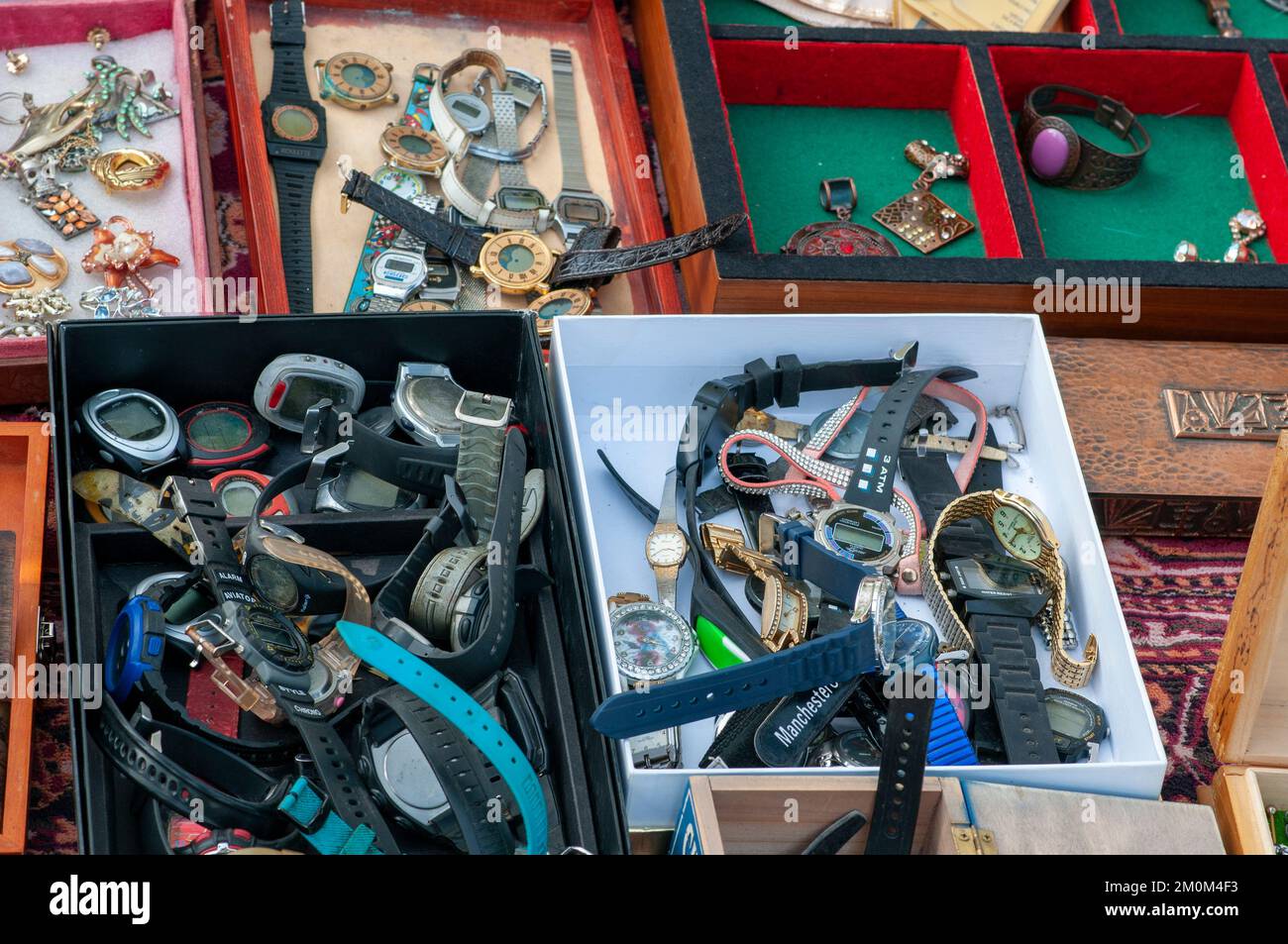 outdoor Flea Market, Siofok, Somogy County, south shore of Lake Balaton ...