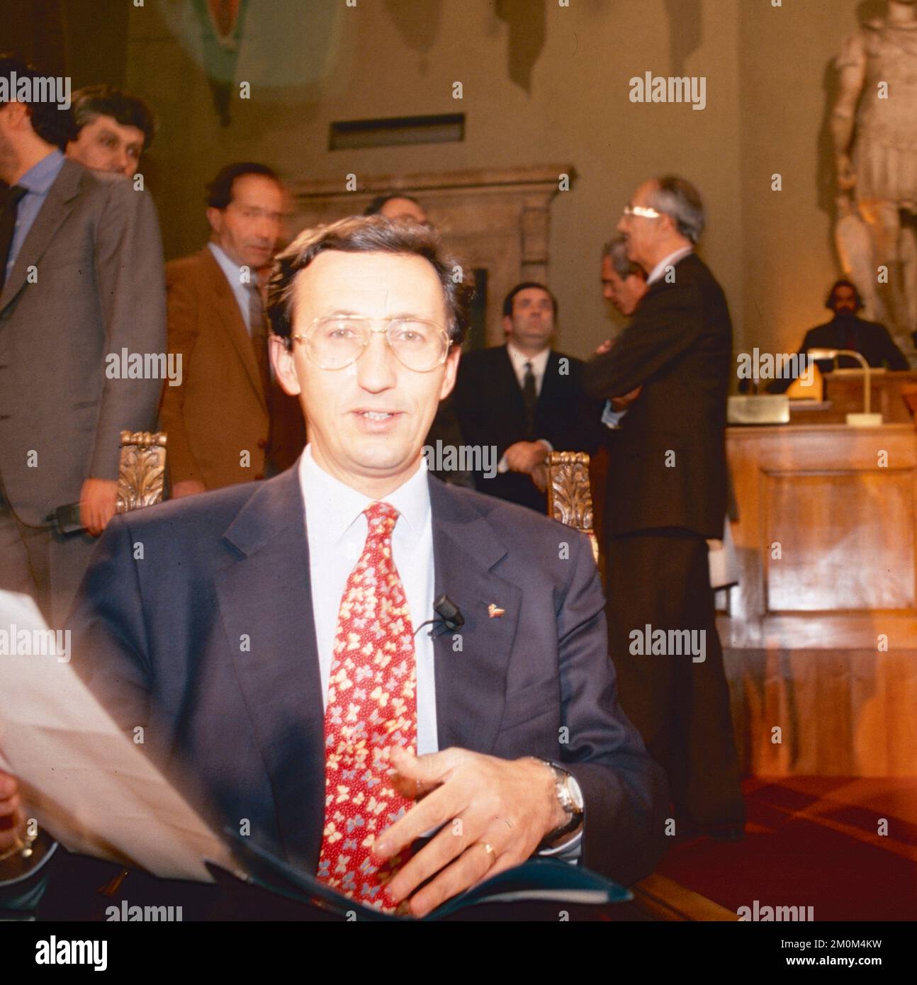Italian politician Gianfranco Fini during the election campaign for ...