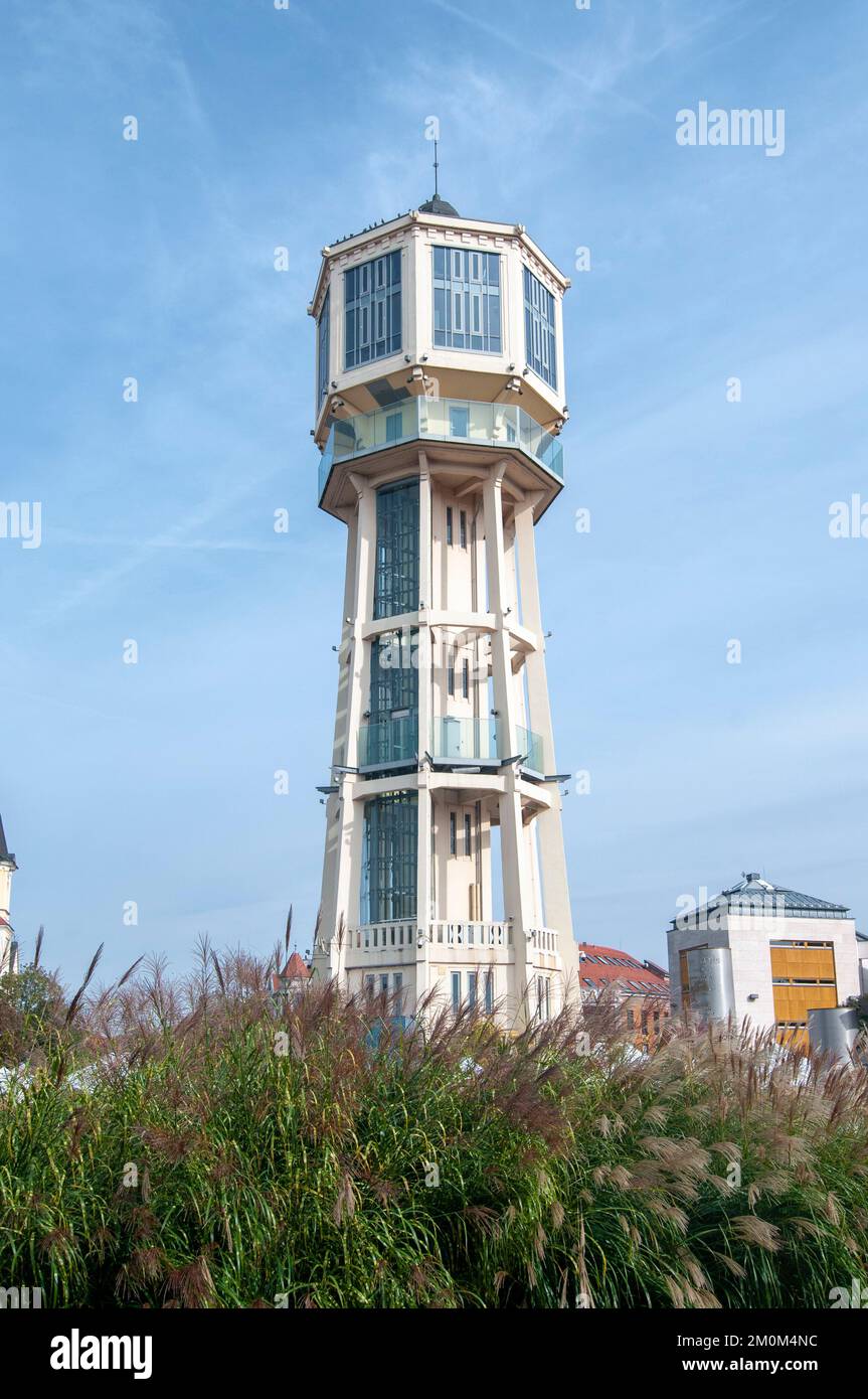 The ancient water tower in the main square, Siofok, Somogy County ...