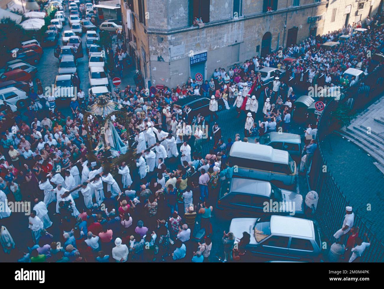 Religious procession of Madonna del Carmine or Fiumarola in the streets ...