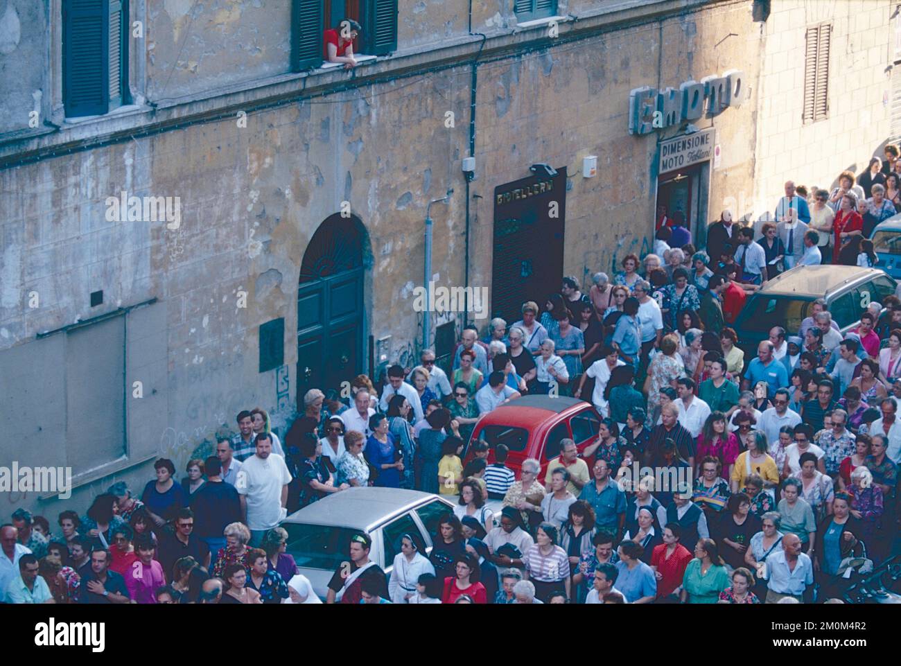 Religious procession of Madonna del Carmine or Fiumarola in the streets ...