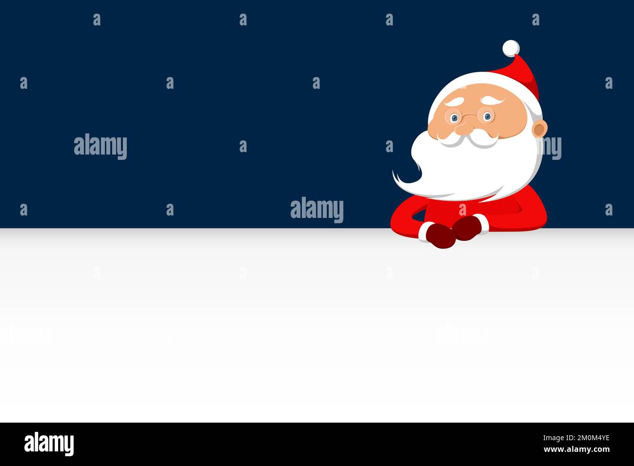 Christmas card with Santa Claus and copy space. Vector illustration ...