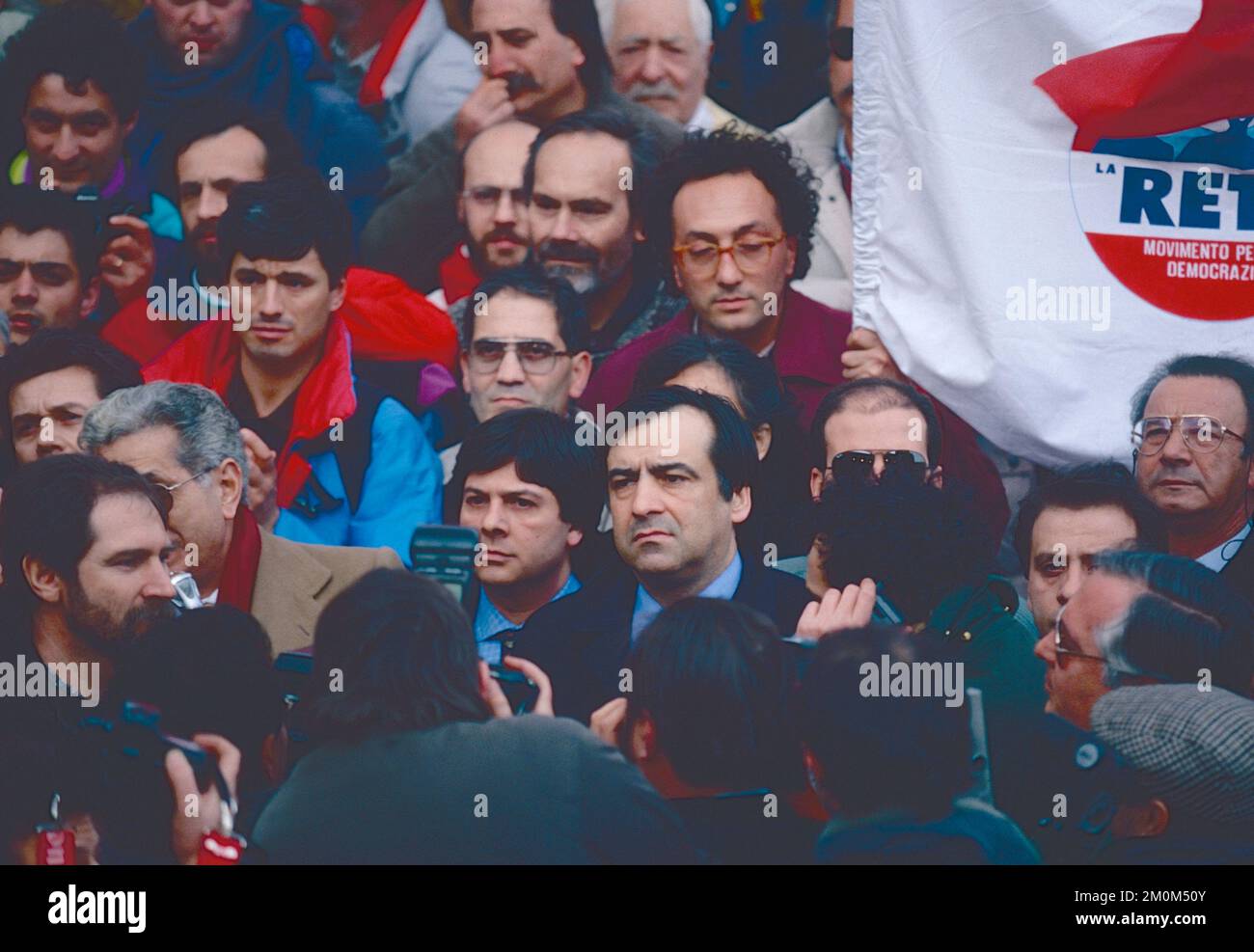 Italian politician and mayor of Palermo Leonluca Orlando at a workers ...
