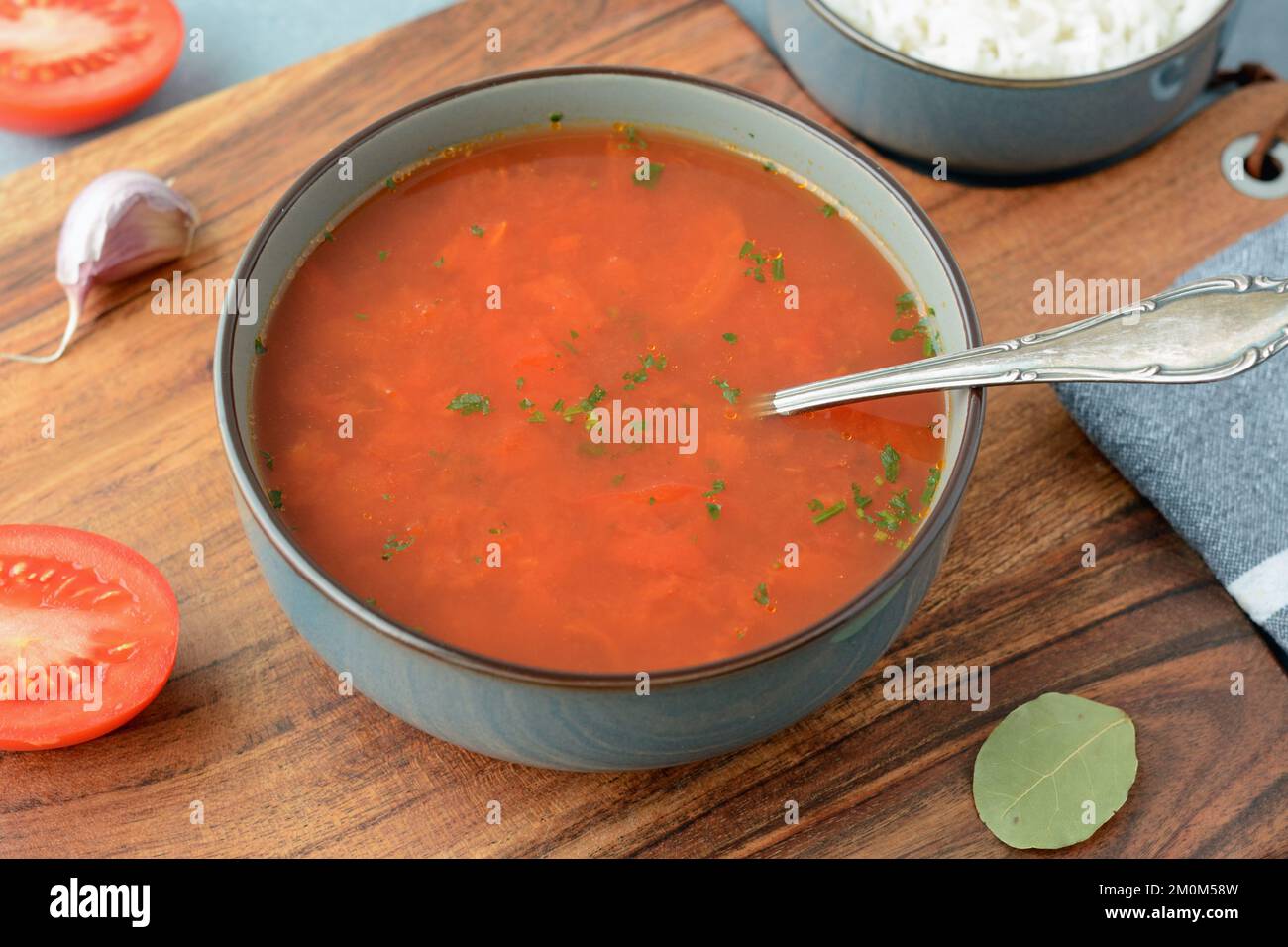 Traditional Polish tomato soup in a bowl Stock Photo - Alamy
