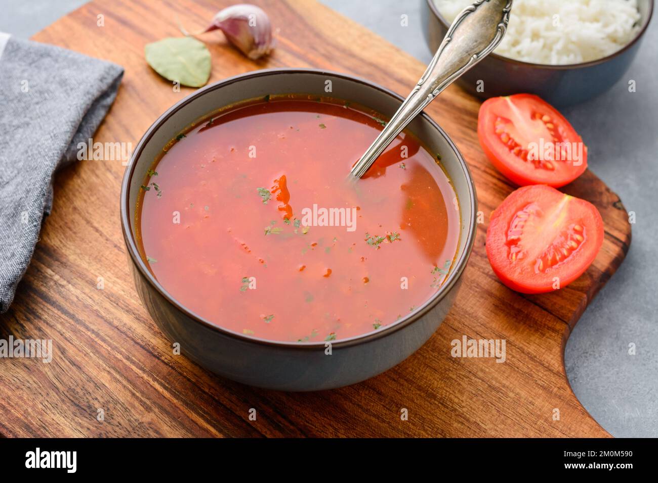 Traditional Polish tomato soup in a bowl Stock Photo - Alamy