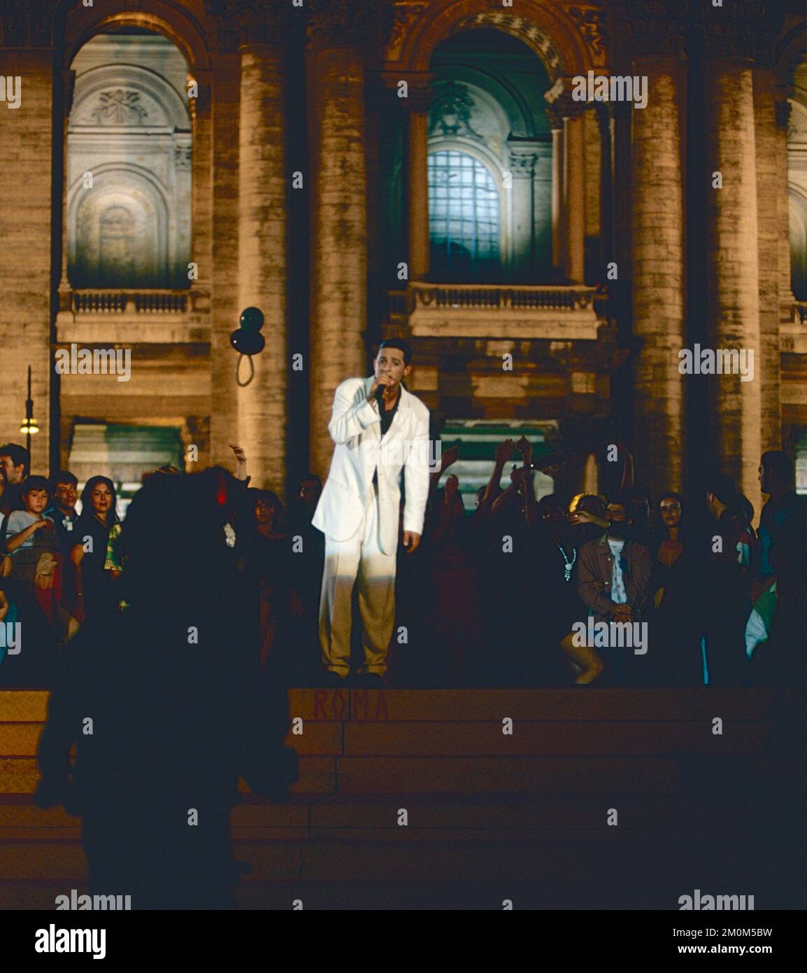 Italian presenter Fiorello at the Fiorello Superkaraoke show in St ...