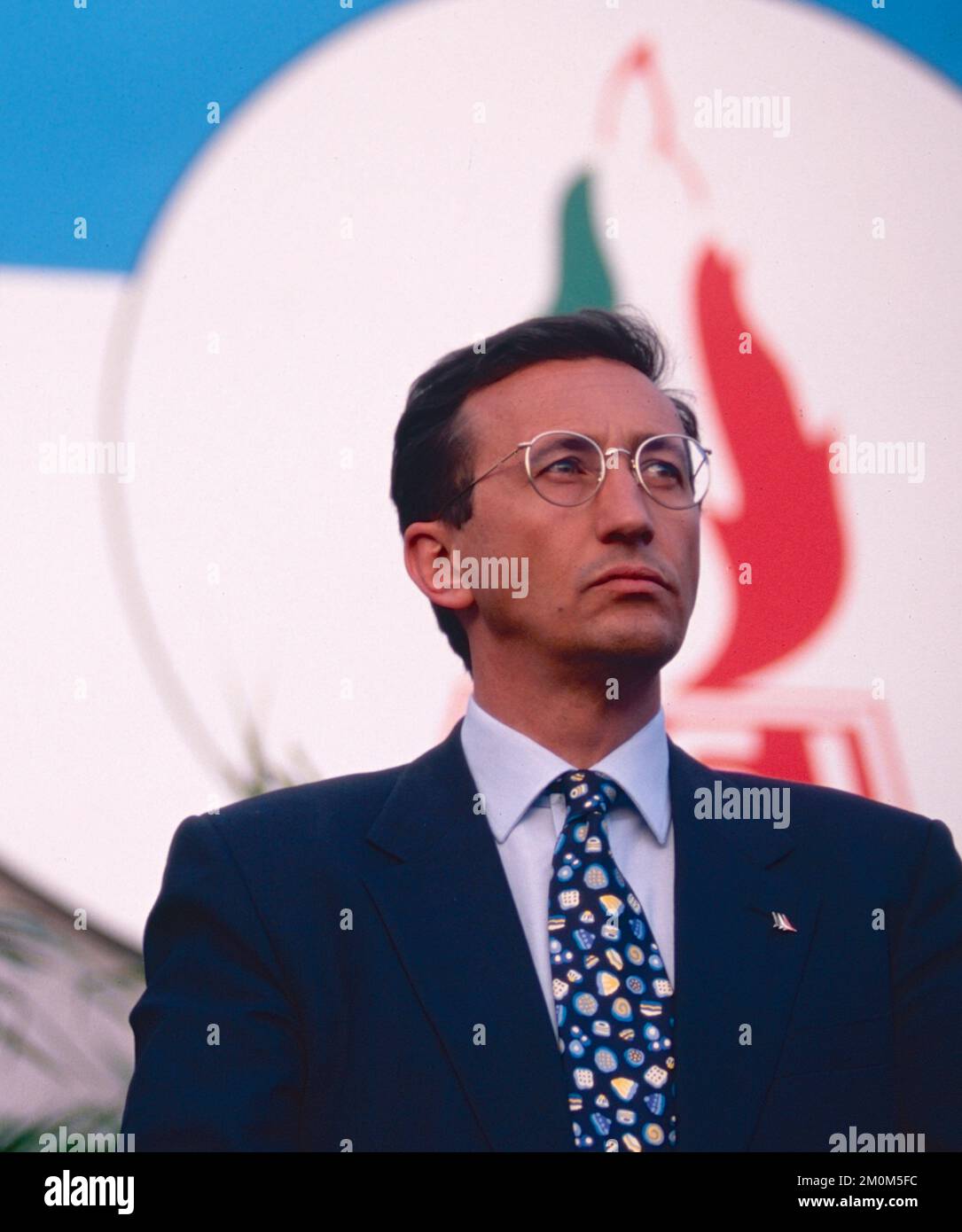 Italian politician Gianfranco Fini at the end of the Polo's regional ...