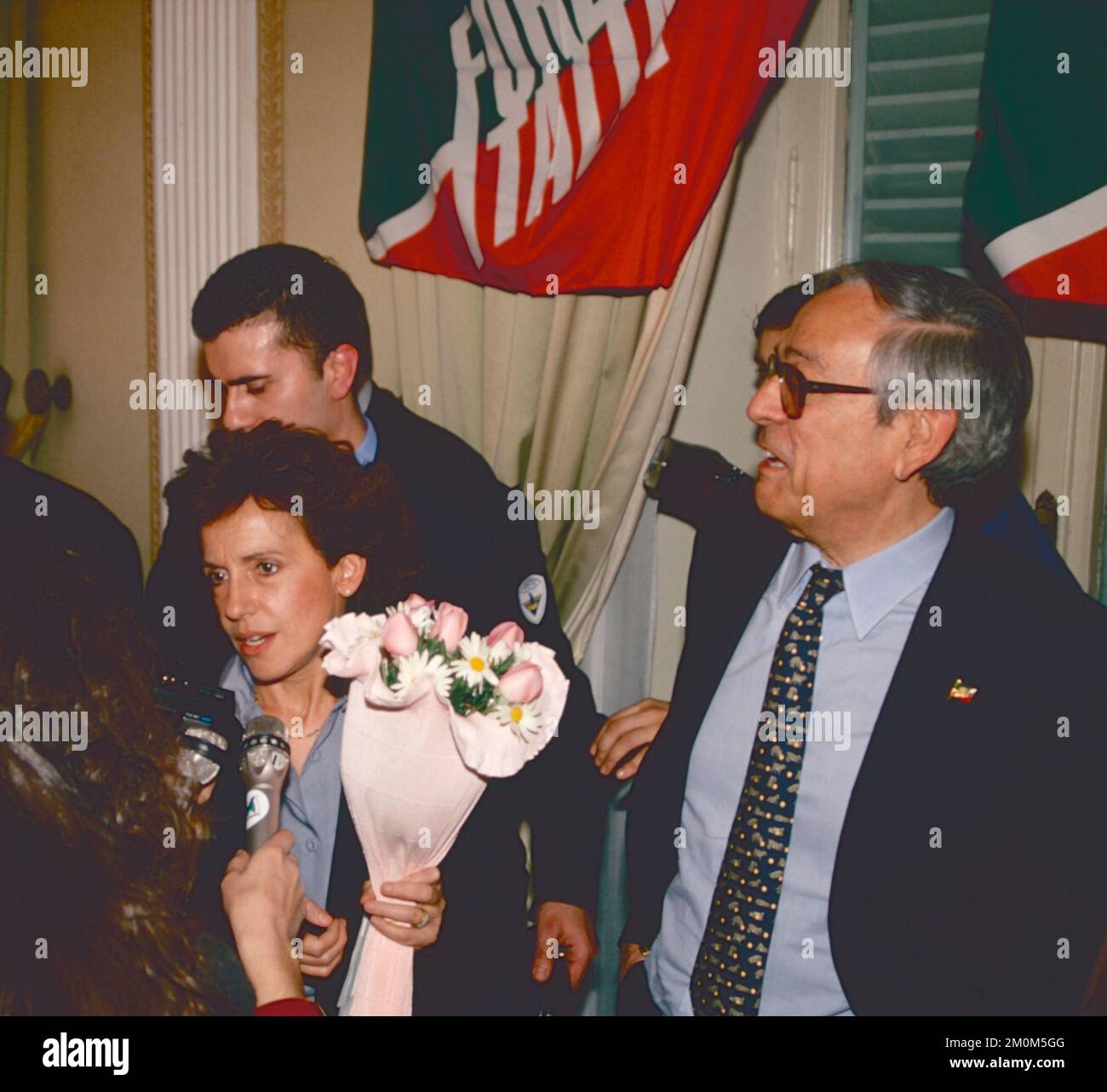 Italian politicians Tiziana Parenti and Cesare Previti at the opening ...