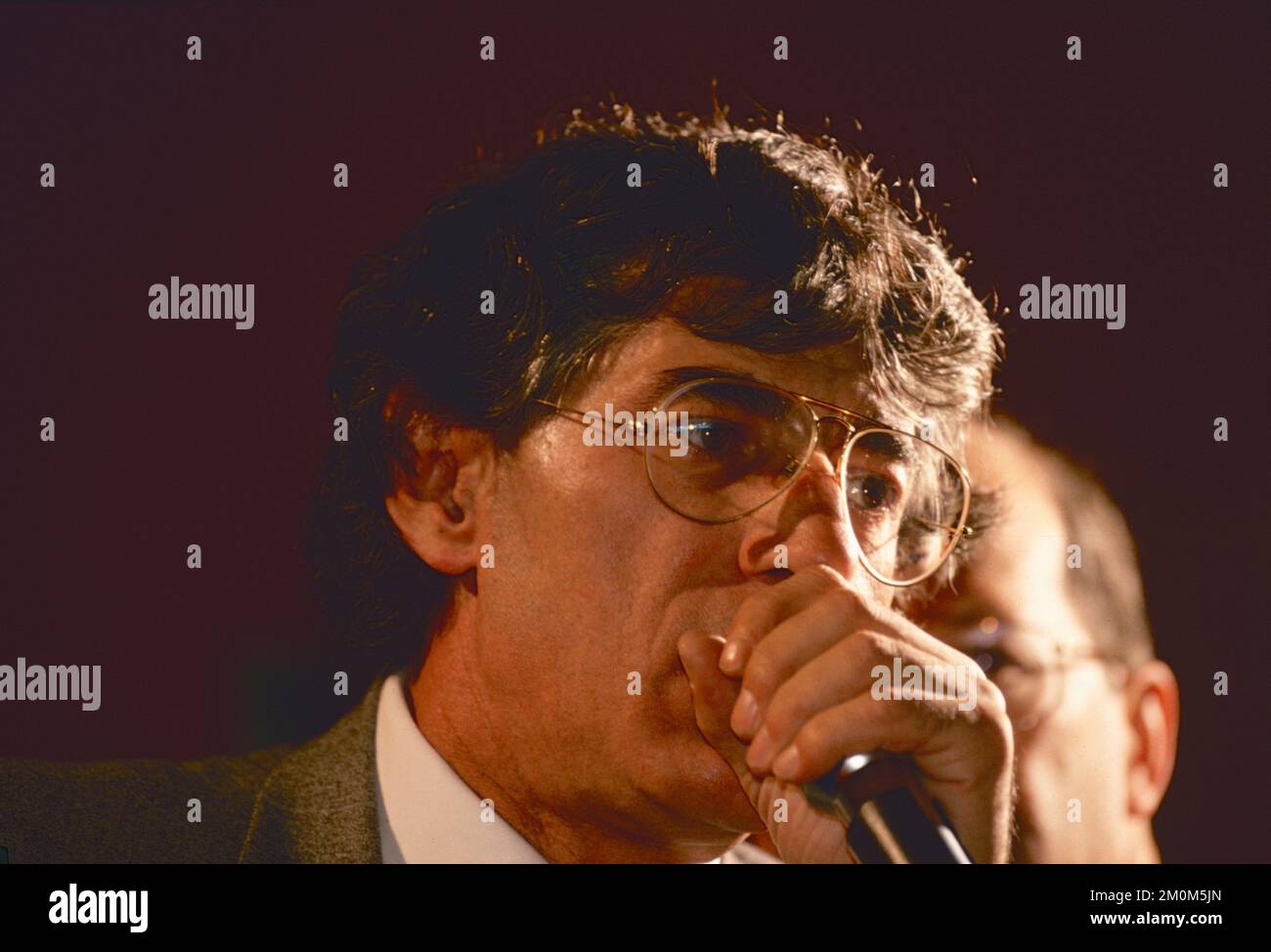 Italian politician Umberto Bossi of Lega Nord, Italy 1990s Stock Photo ...