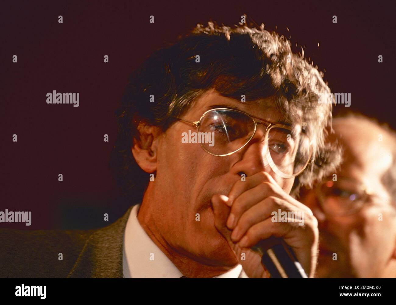 Italian politician Umberto Bossi of Lega Nord, Italy 1990s Stock Photo ...