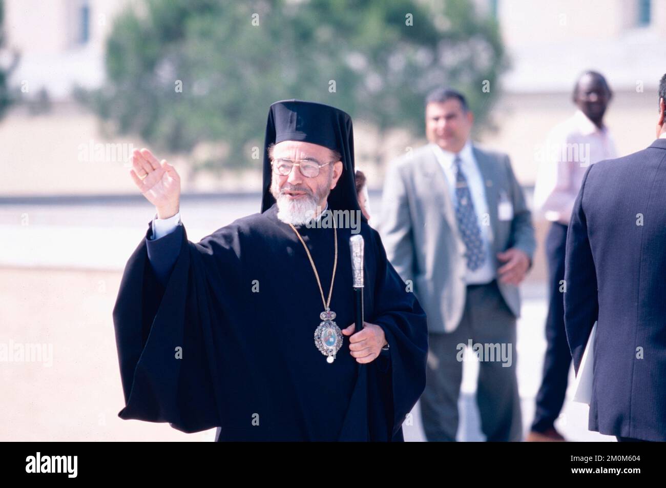 Orthodox archbishop at the opening of the mosque of Rome, Italy 1995 ...