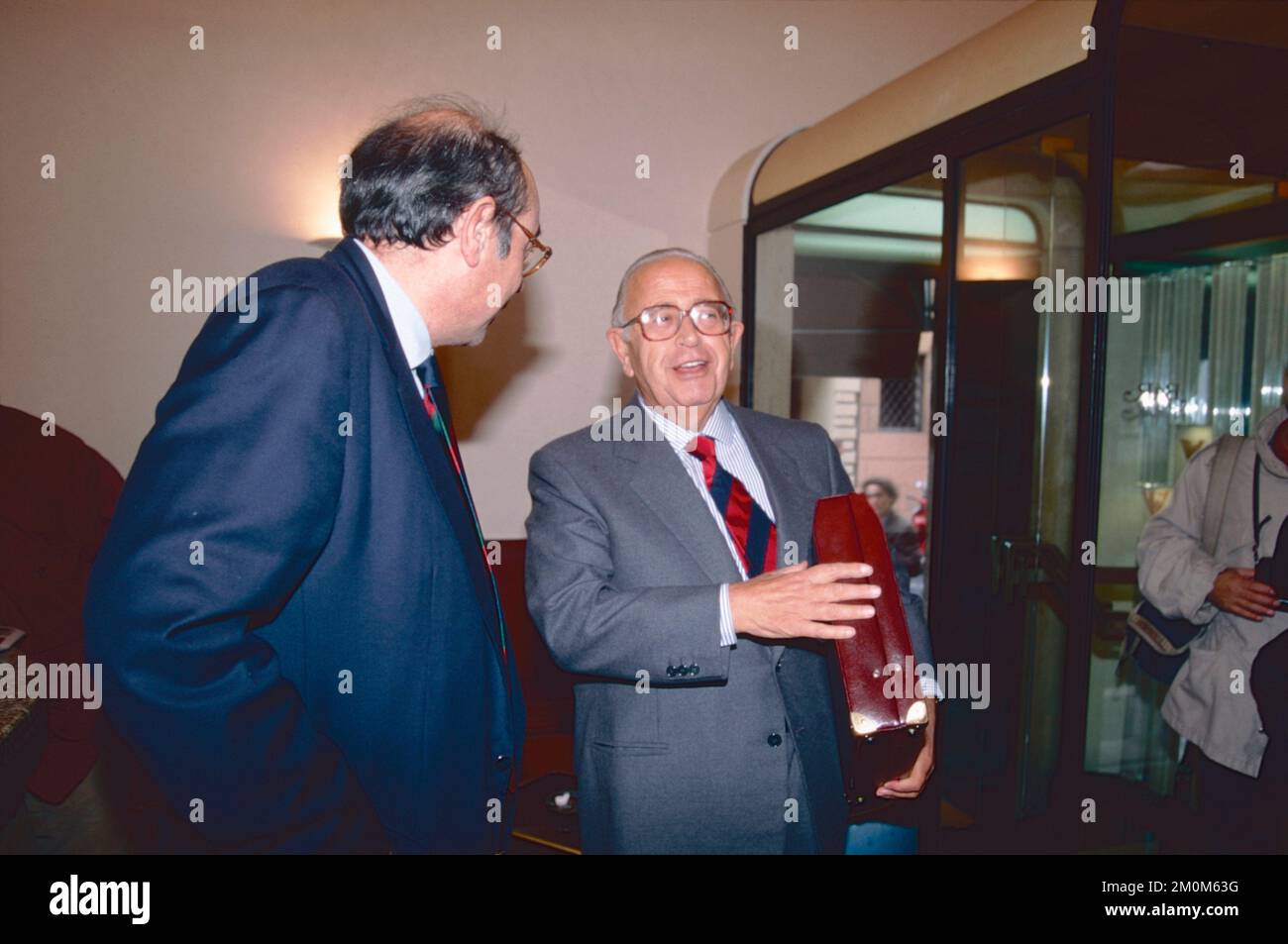 Italian journalists Giorgio Santerini (left) and Giovanni Giovannini ...