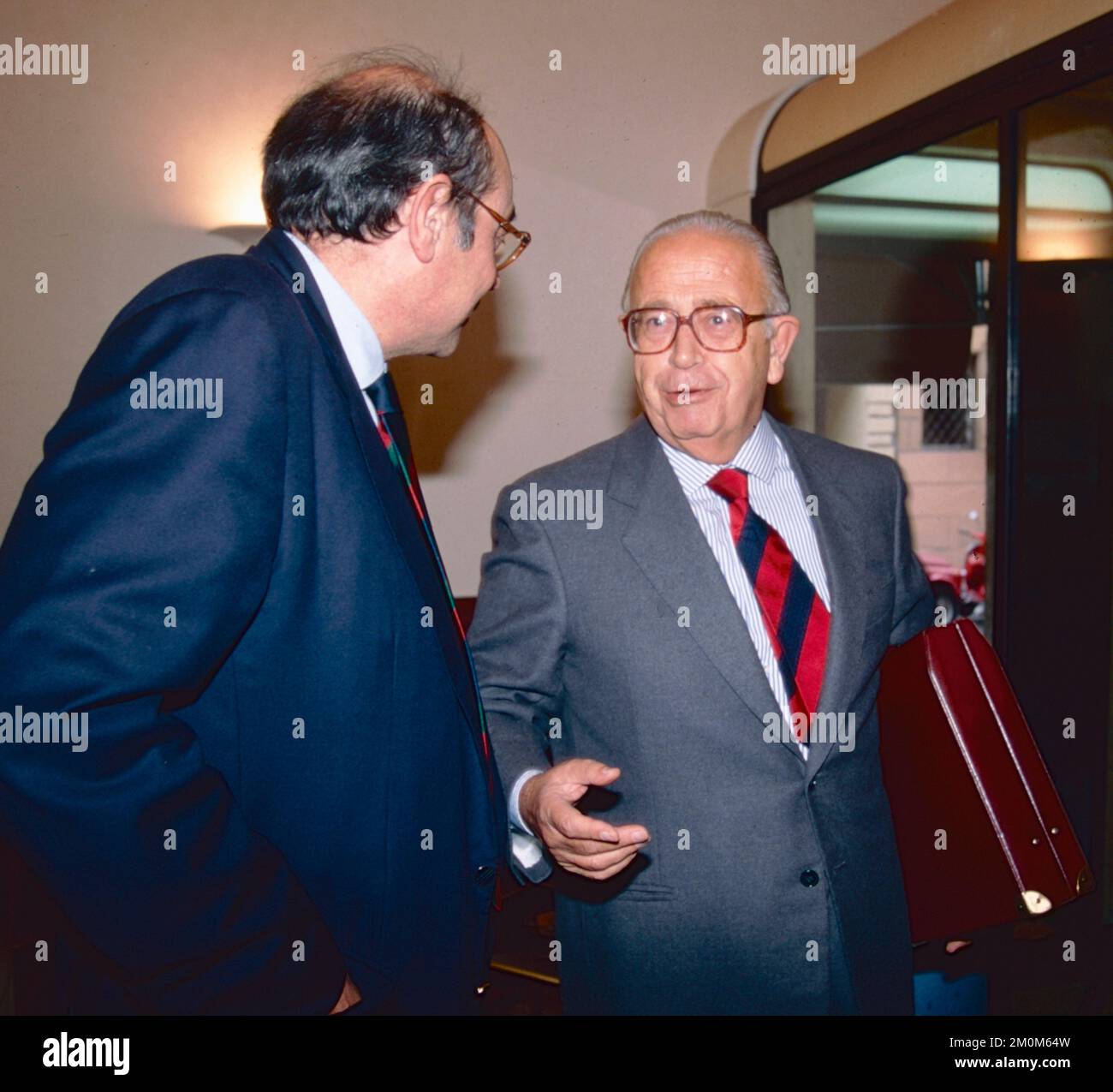 Italian journalists Giorgio Santerini (left) and Giovanni Giovannini ...
