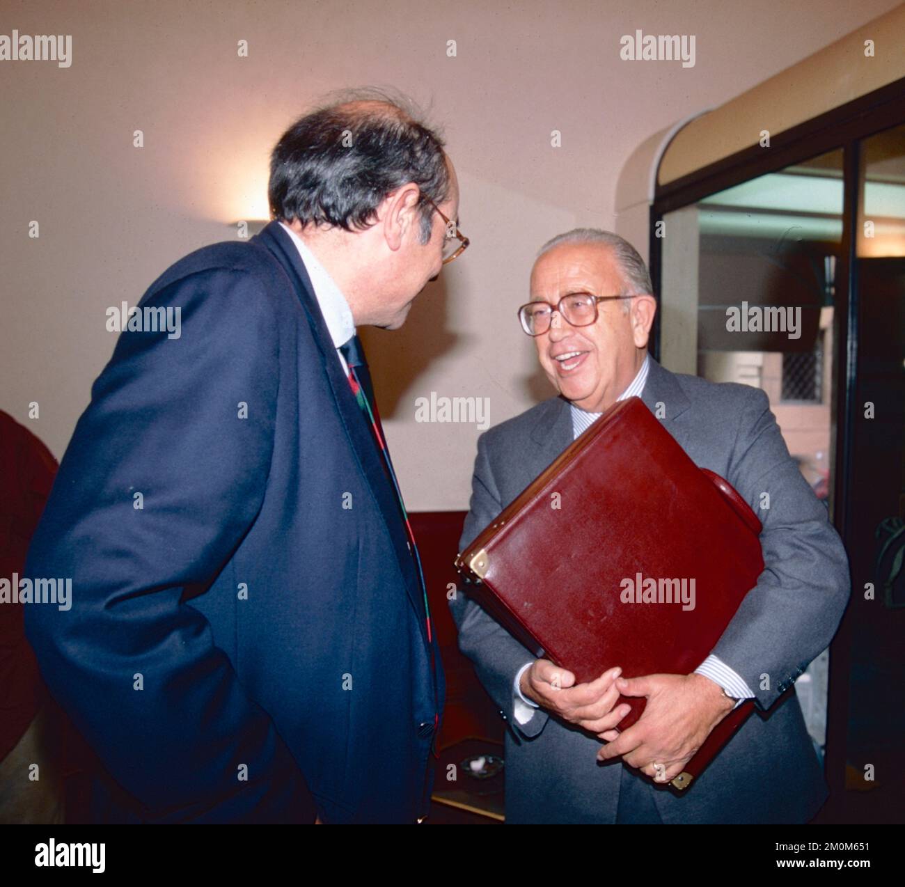Italian journalists Giorgio Santerini (left) and Giovanni Giovannini ...