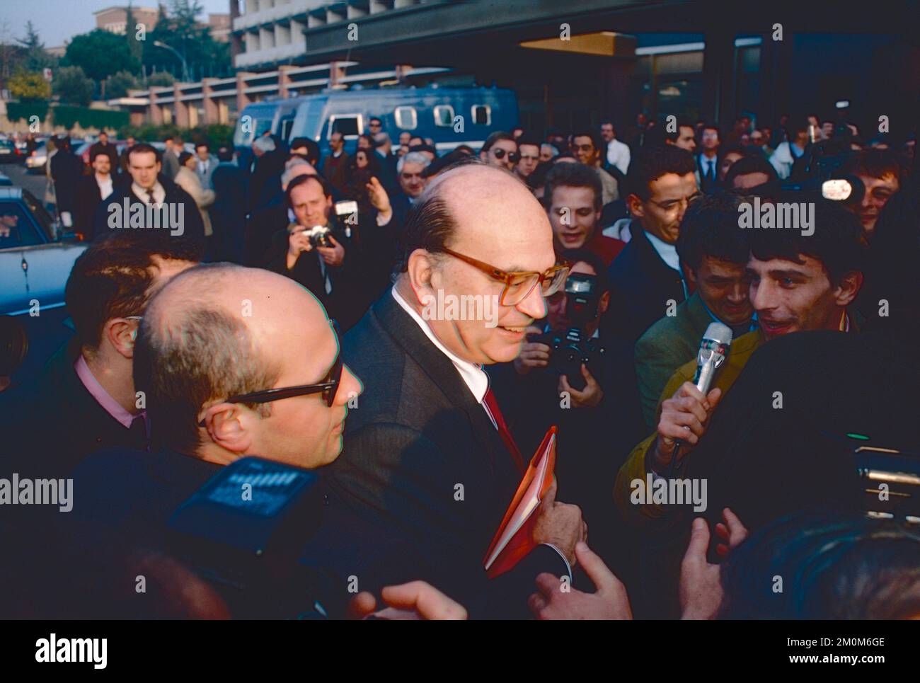 Italian politician and Prime Minister Bettino Craxi at the national ...