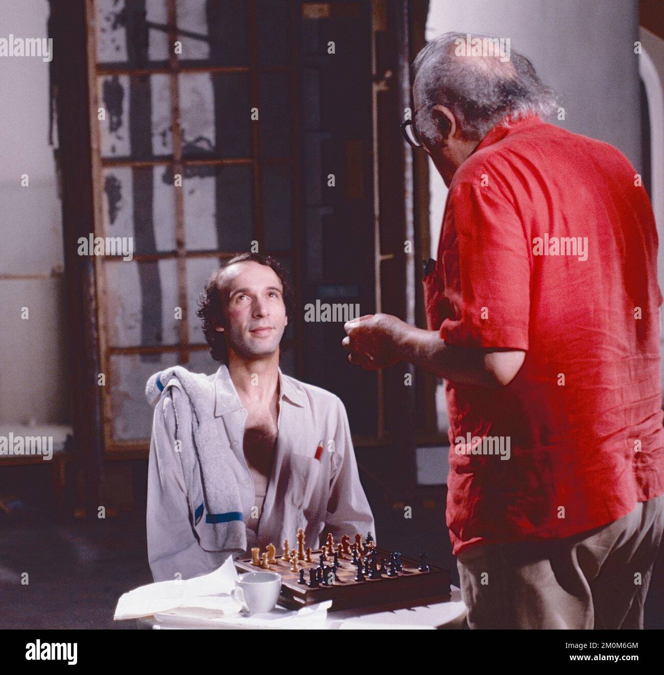 Italian actor Roberto Benigni and film director Federico Fellini, Italy ...