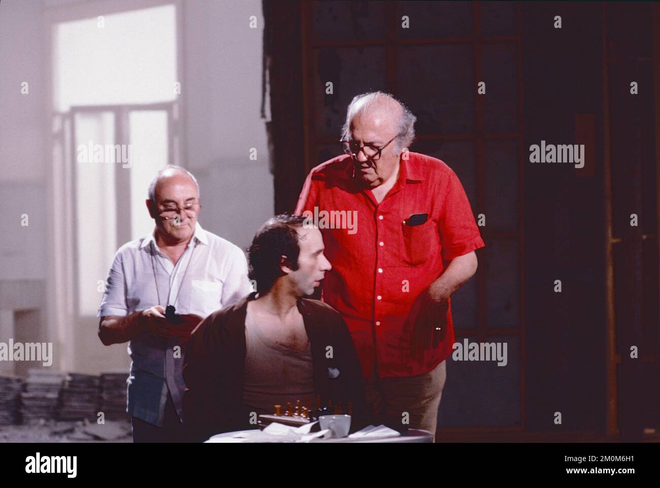 Italian actor Roberto Benigni and film director Federico Fellini, Italy ...