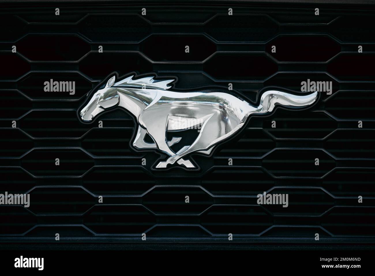 Dubai, UAE, United Arab Emirates - May 25, 2021: Close Up Ford Mustang ...