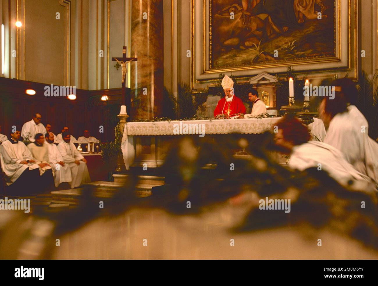 Italian bishop monsignor Girolamo Grillo celebrating Palm Sunday ...