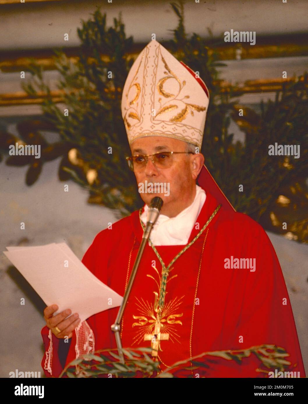 Italian bishop monsignor Girolamo Grillo celebrating Palm Sunday ...
