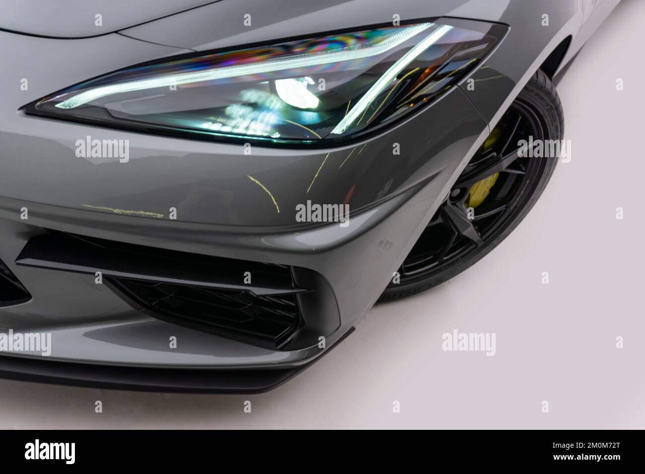 A closeup of the Chevrolet Corvette C8.R headlight Stock Photo - Alamy