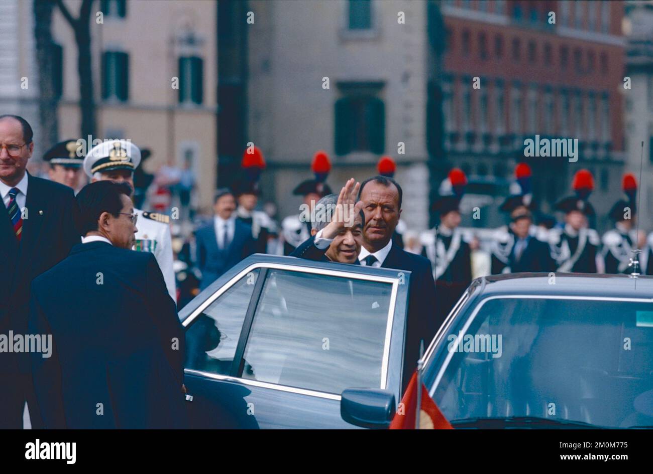 Japanese Emperor Akihito visiting Rome, Italy 1993 Stock Photo - Alamy