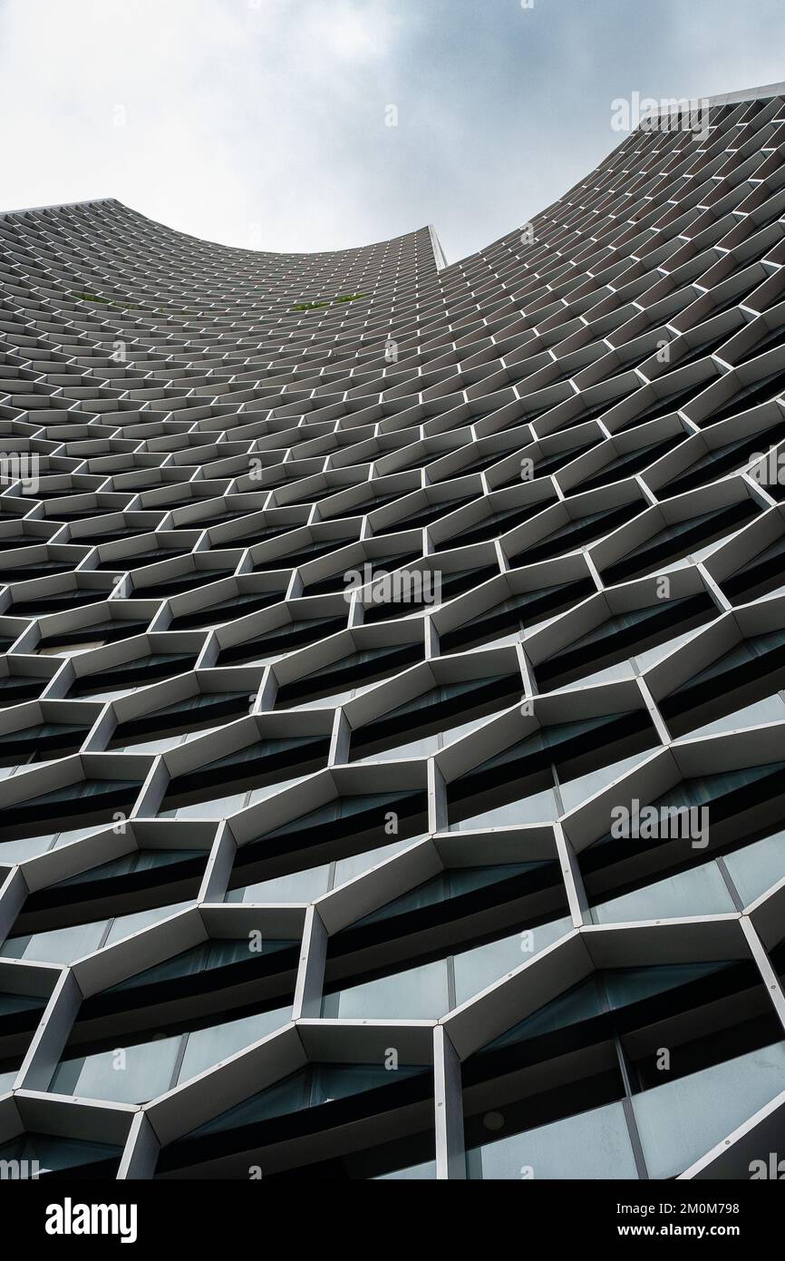 A vertical low angle shot of a modern office building Singapore Gateway ...