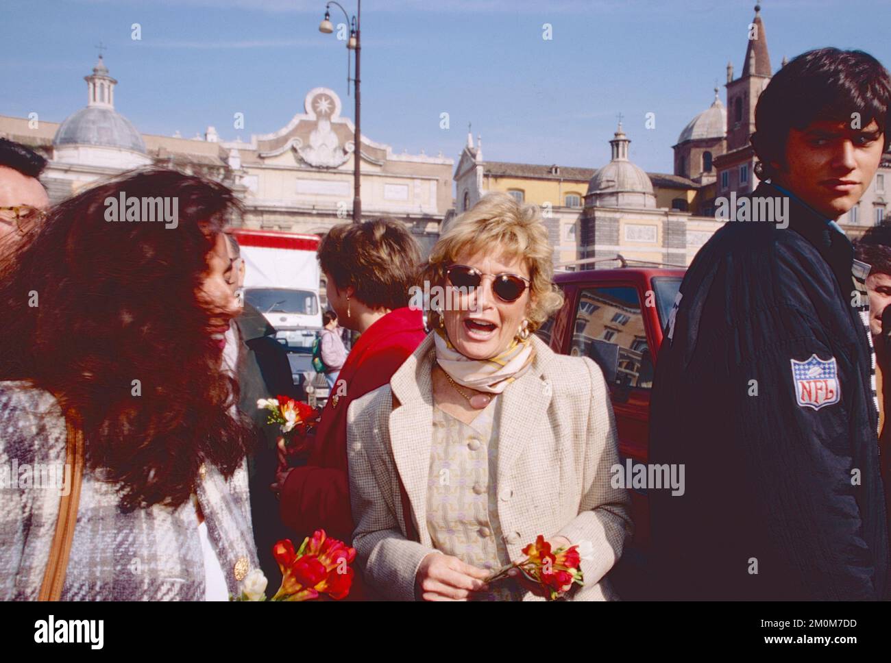 Italian politician Maria Ida Germontani campaining for Alleanza ...
