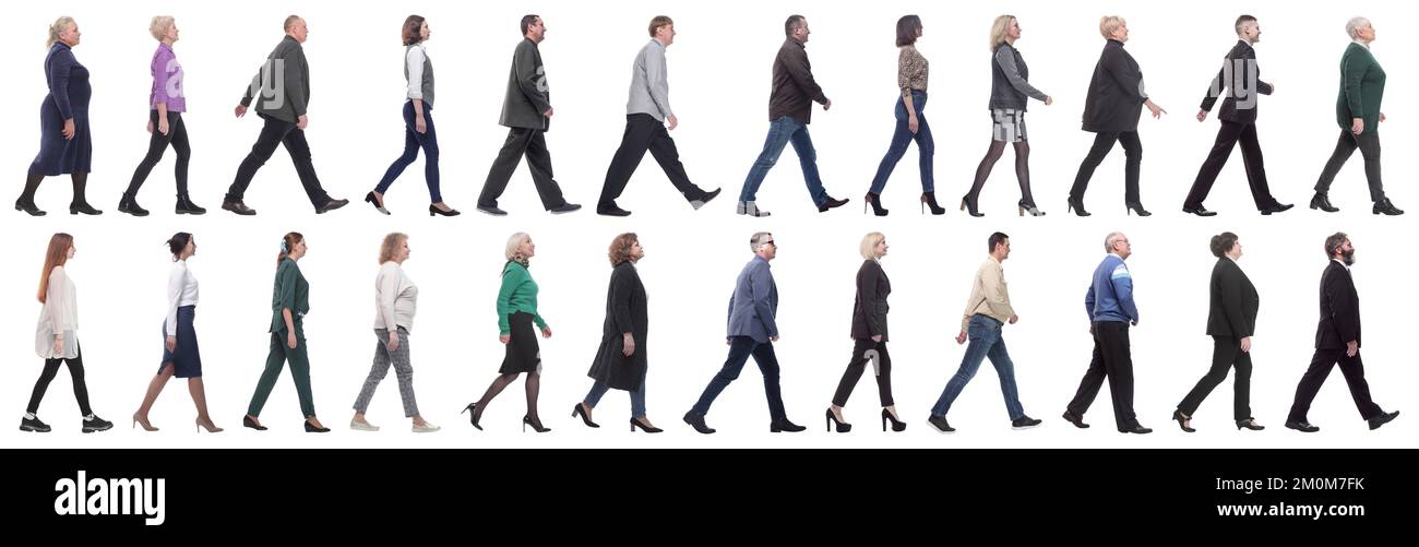 group of successful business people in motion isolated Stock Photo - Alamy