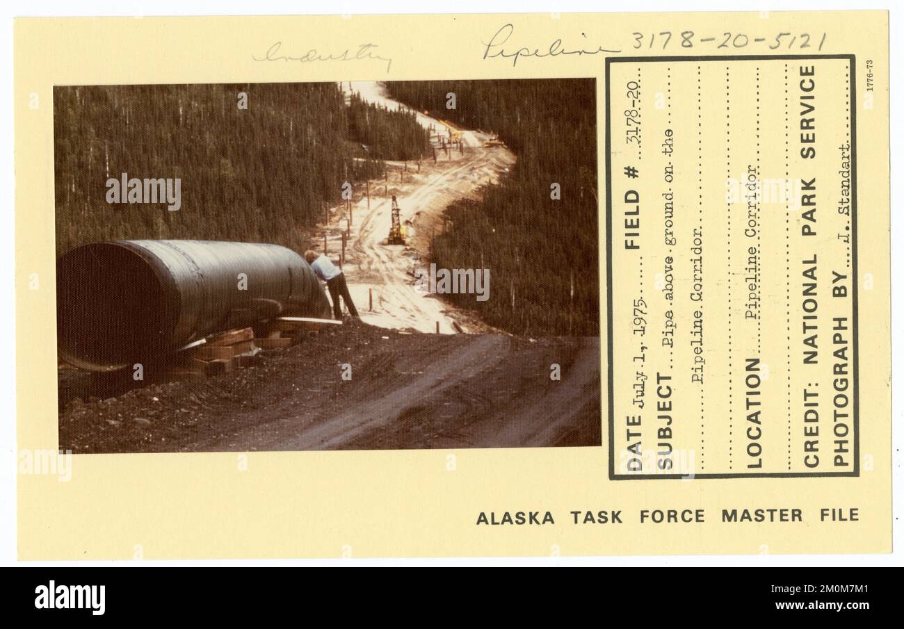 Pipe above ground on the Pipeline Corridor. Alaska Task Force ...