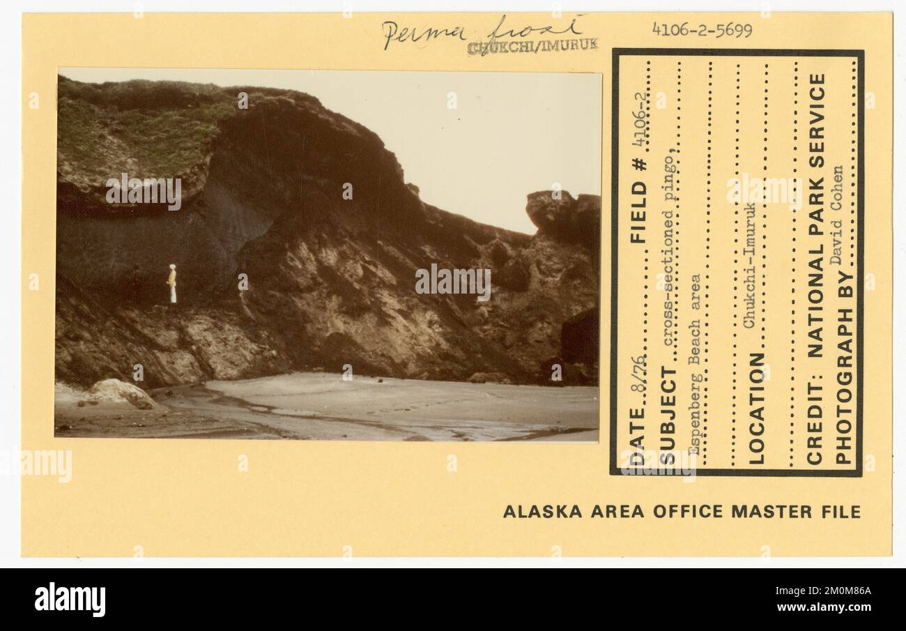 Cross-sectioned pingo, Espenberg Beach area. Alaska Task Force ...