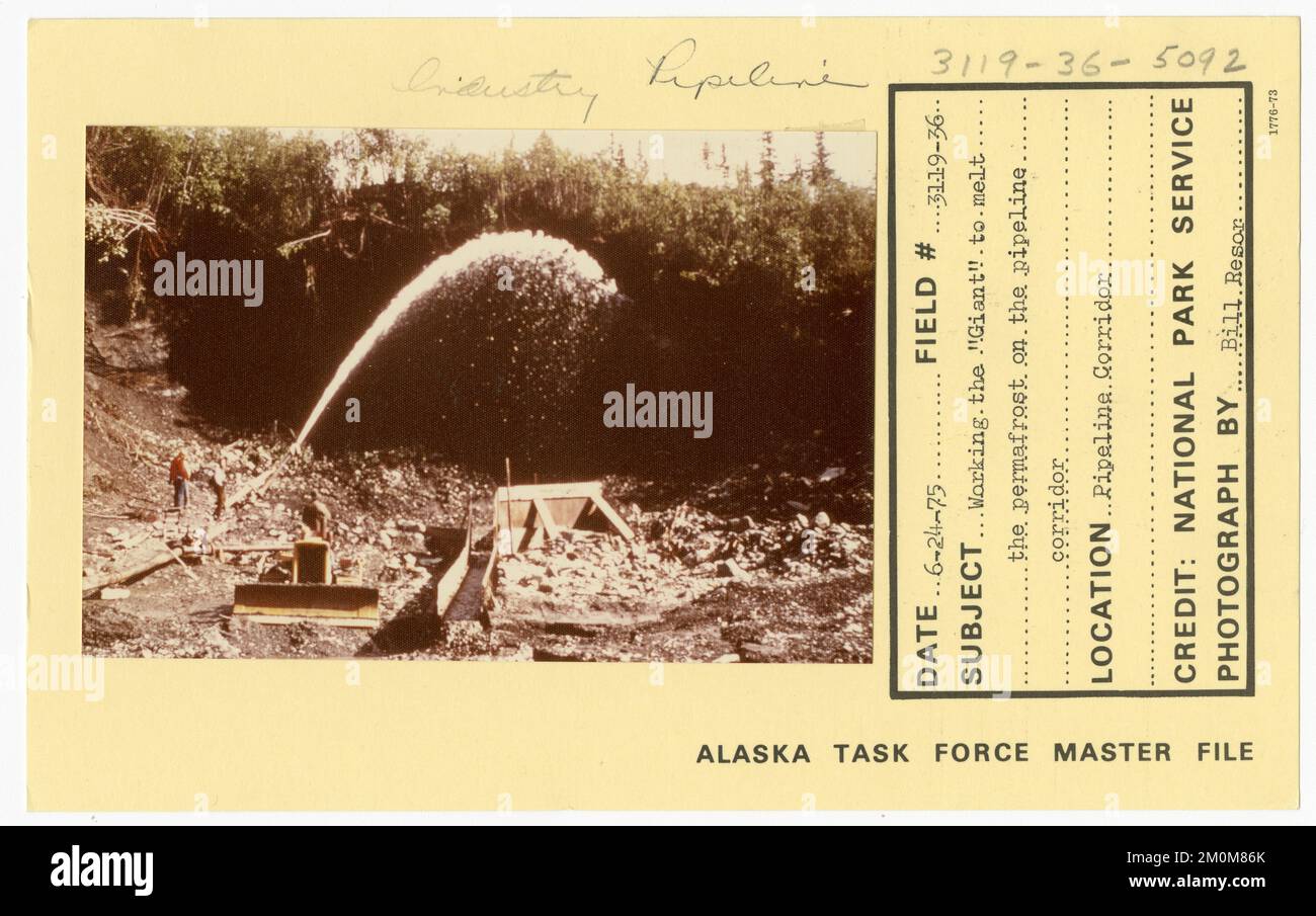Working the "Giant" to melt the permafrost on the pipeline corridor ...